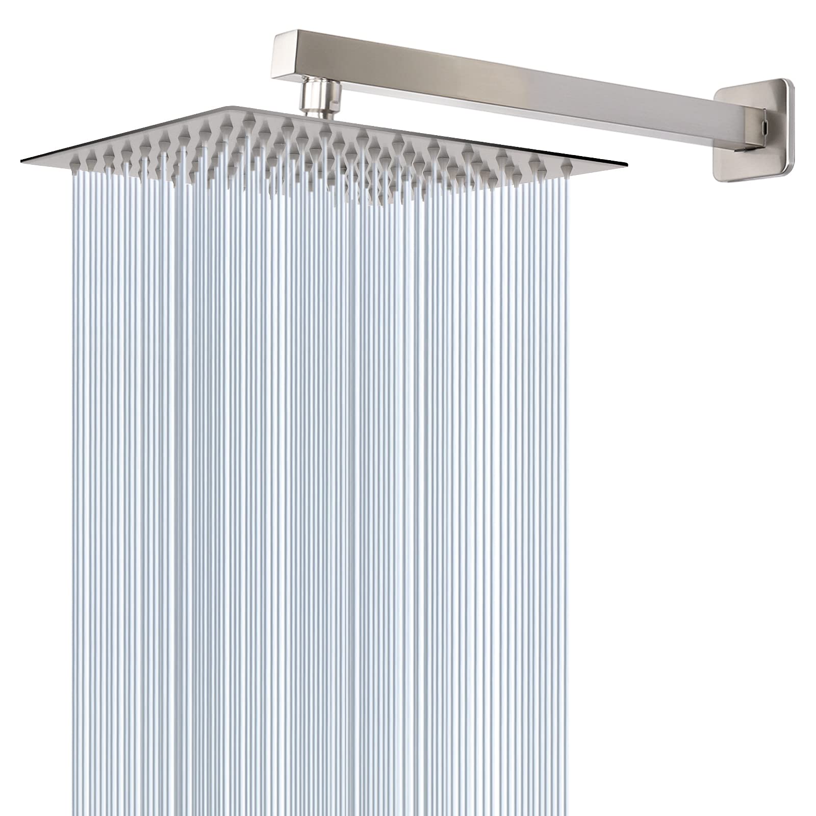 HarJue Shower Head with Extension Arm, High Pressure Square Shower Head ...