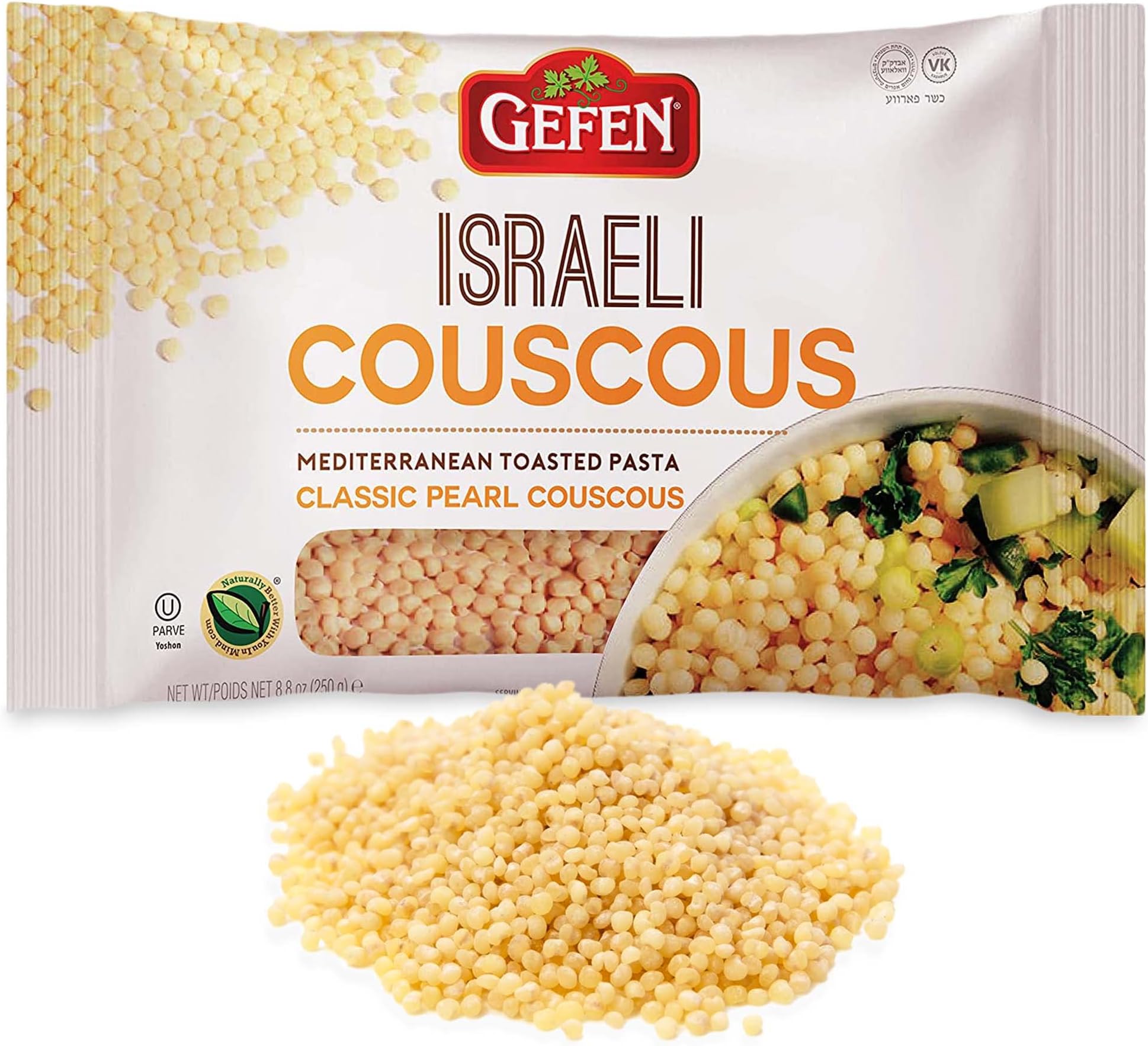 Amazon.com: Gefen Israeli Classic Pearl Couscous, 8.8oz, All Natural ...