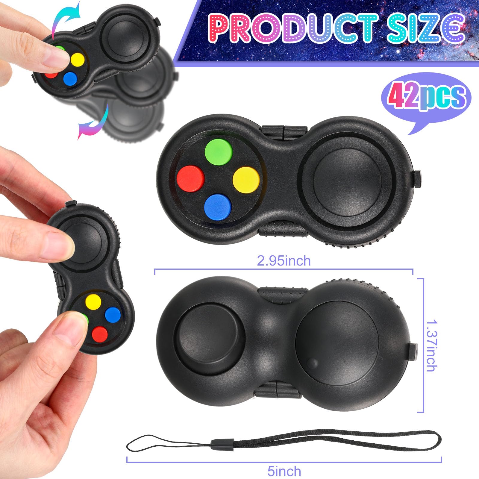 Junkin 42 Pieces Controller Bulk Party Favors Mini Fidget Controller ...