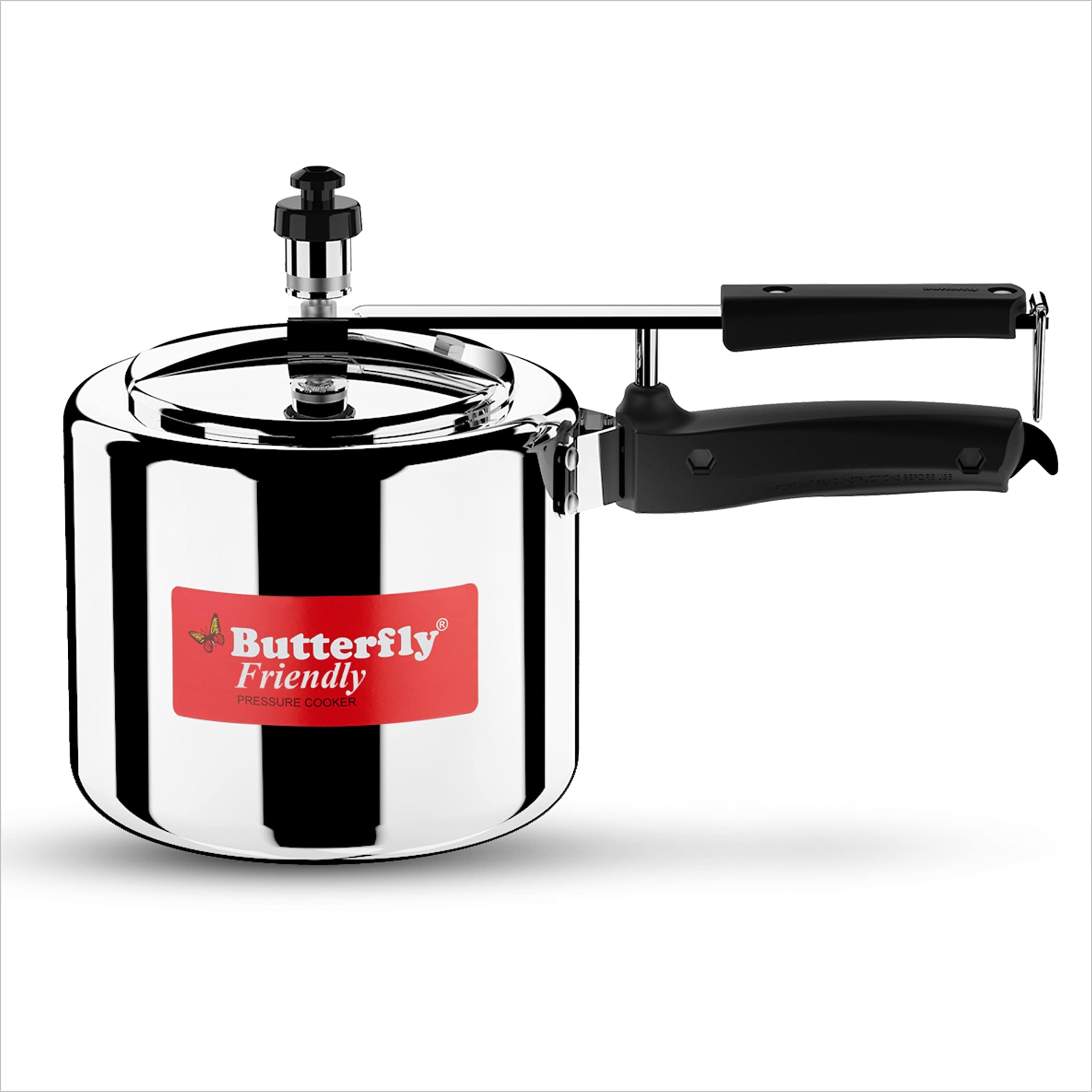 Buy Butterfly Aluminum Blue Line Inner Lid Pressure Cooker, Silver, 2 ...