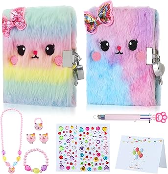 Amazon.com: Sicbanna Cat Diary with lock and keys, Tie-Dye Journal for ...