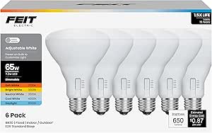 Feit Electric BR30 LED Flood Light Bulb, 65W Equivalent, Dimmable, 5CCT ...