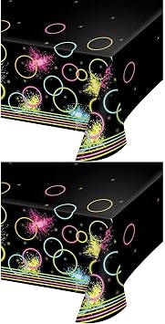 Amazon.com: Glow Party Blacklight Plastic Table Covers Pack of 2