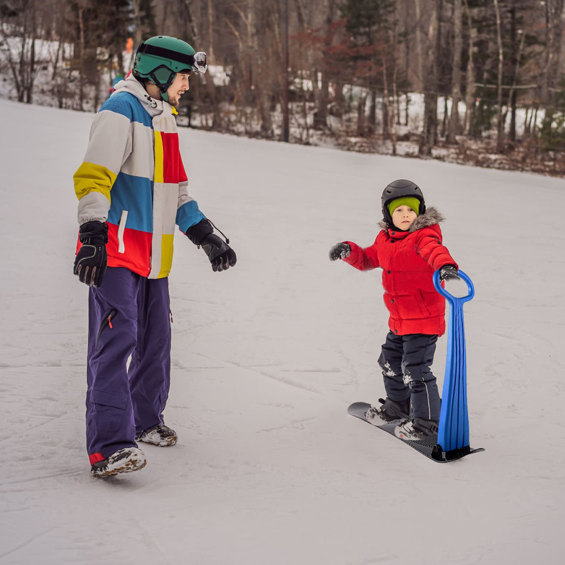 Femont Ski Scooter Snow Sled Board for Outdoor Sports, Cold-Resistant ...