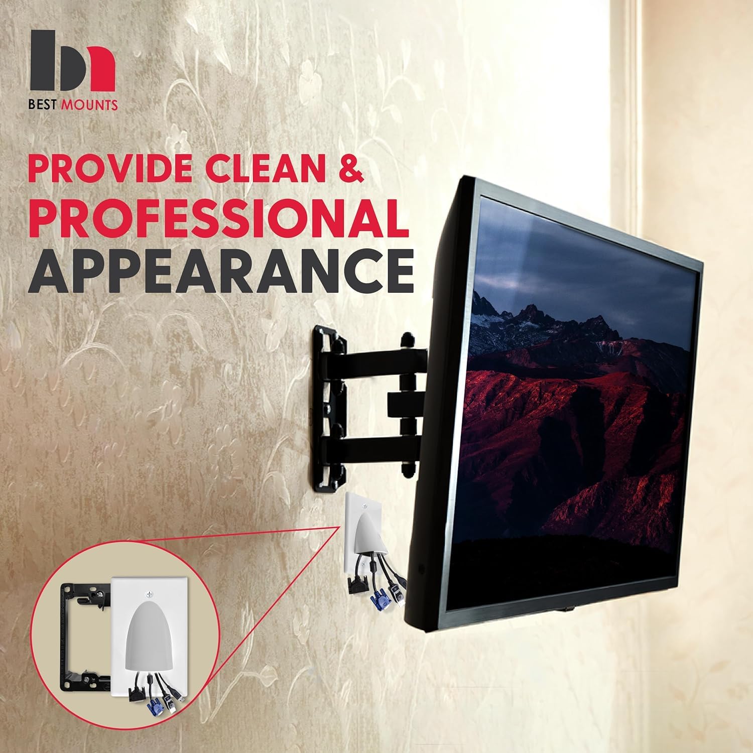 Snapklik.com : BestMounts - 2 Pack Outer Nose Behind Wall Cable ...