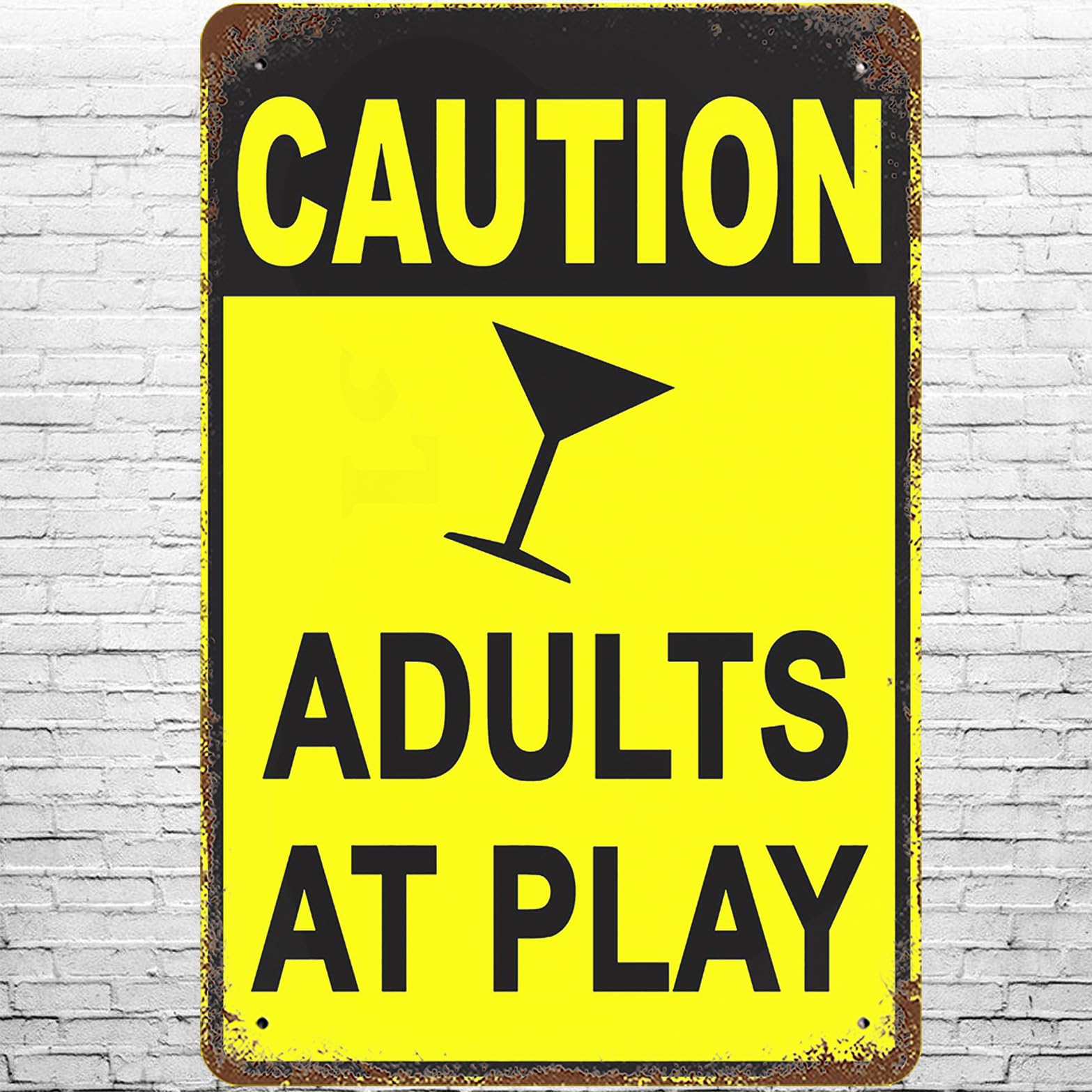 Metal Sign 8"x12" Vintage Adults At Play, Retro Wall Decor Party Zone ...