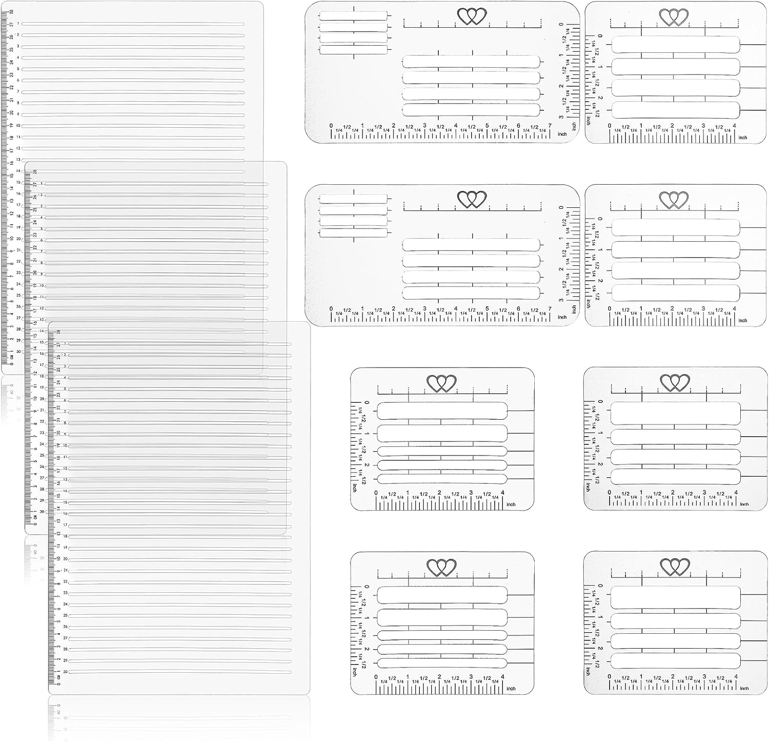 Suwimut 11 Pack Straight Line Stencil Template, 28cm/11inch Scale ...