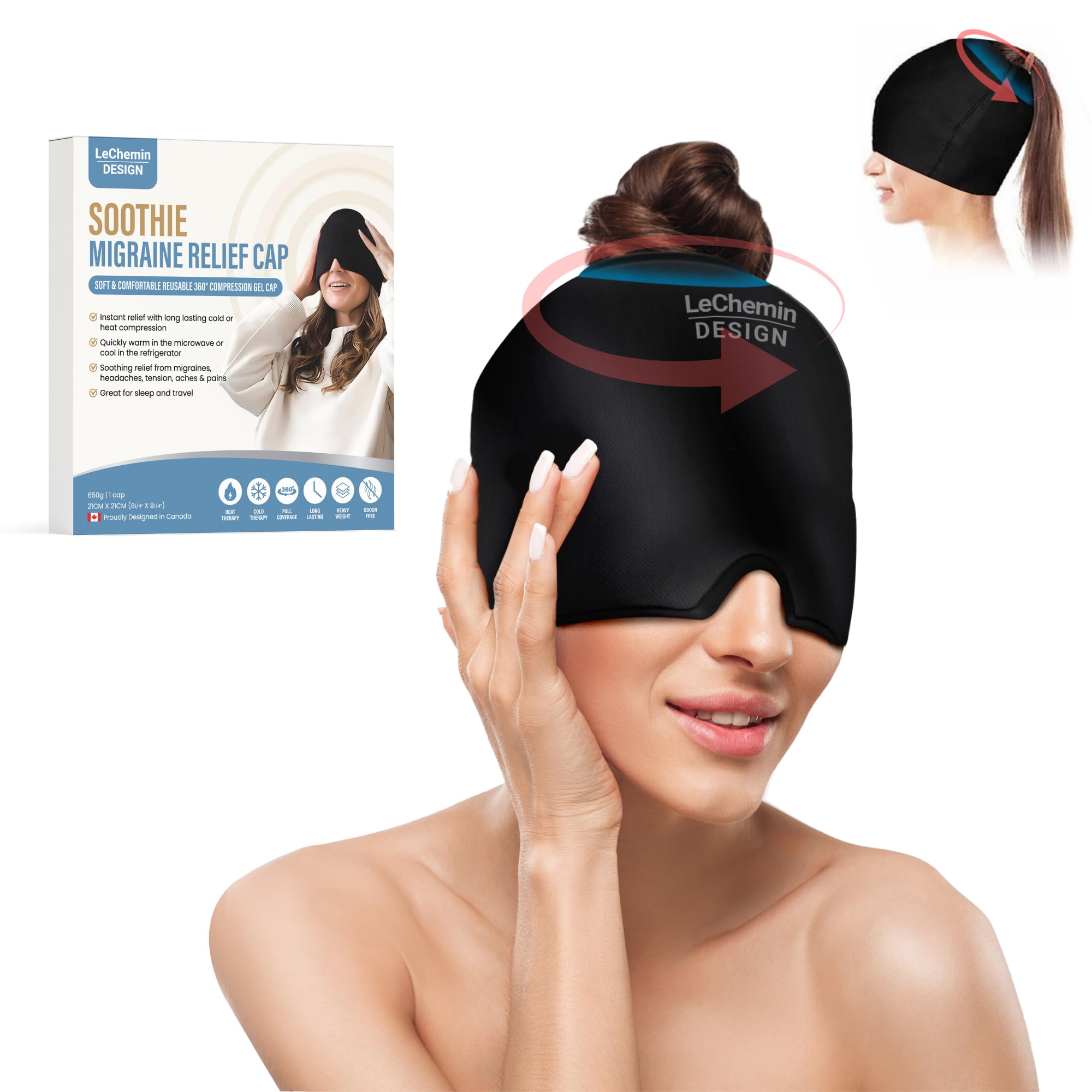 Amazon.com: LeChemin | Migraine Relief Cap for Headache Relief, 2024 ...
