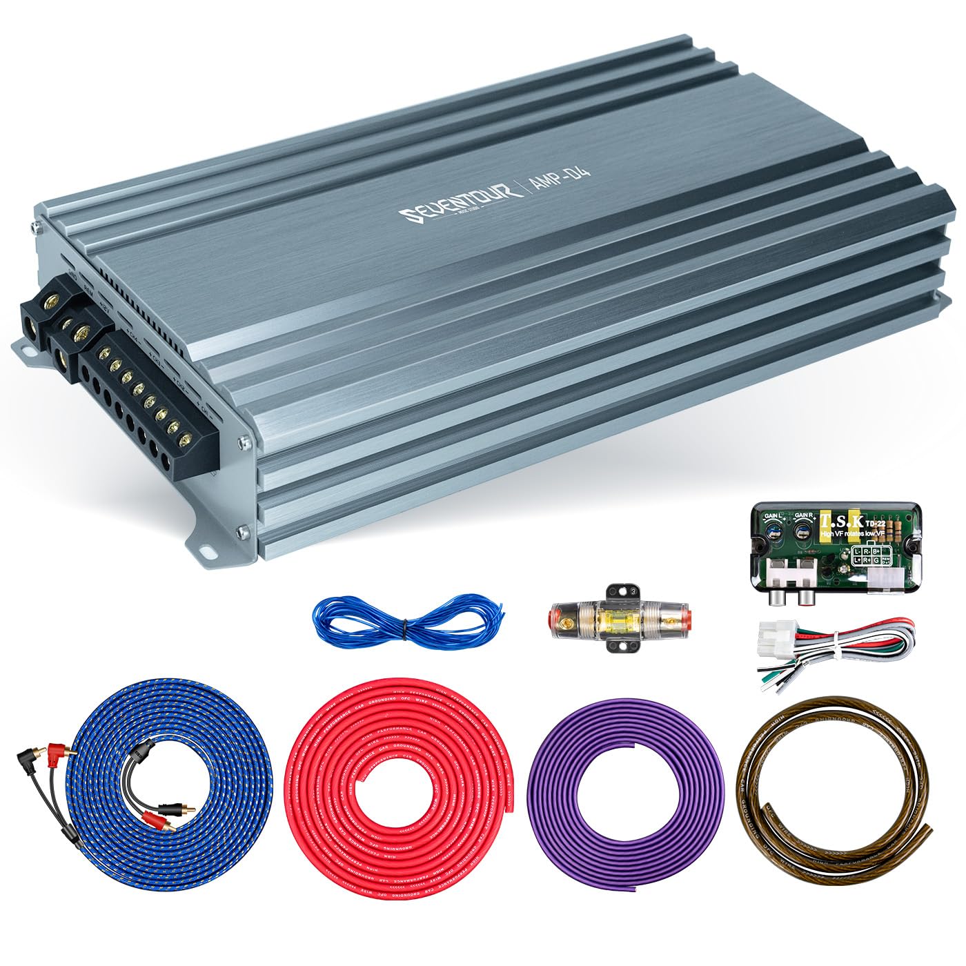 Amazon.com: Seventour AMP-D4 1000 Watts Full-Range Class A/B Car Audio ...