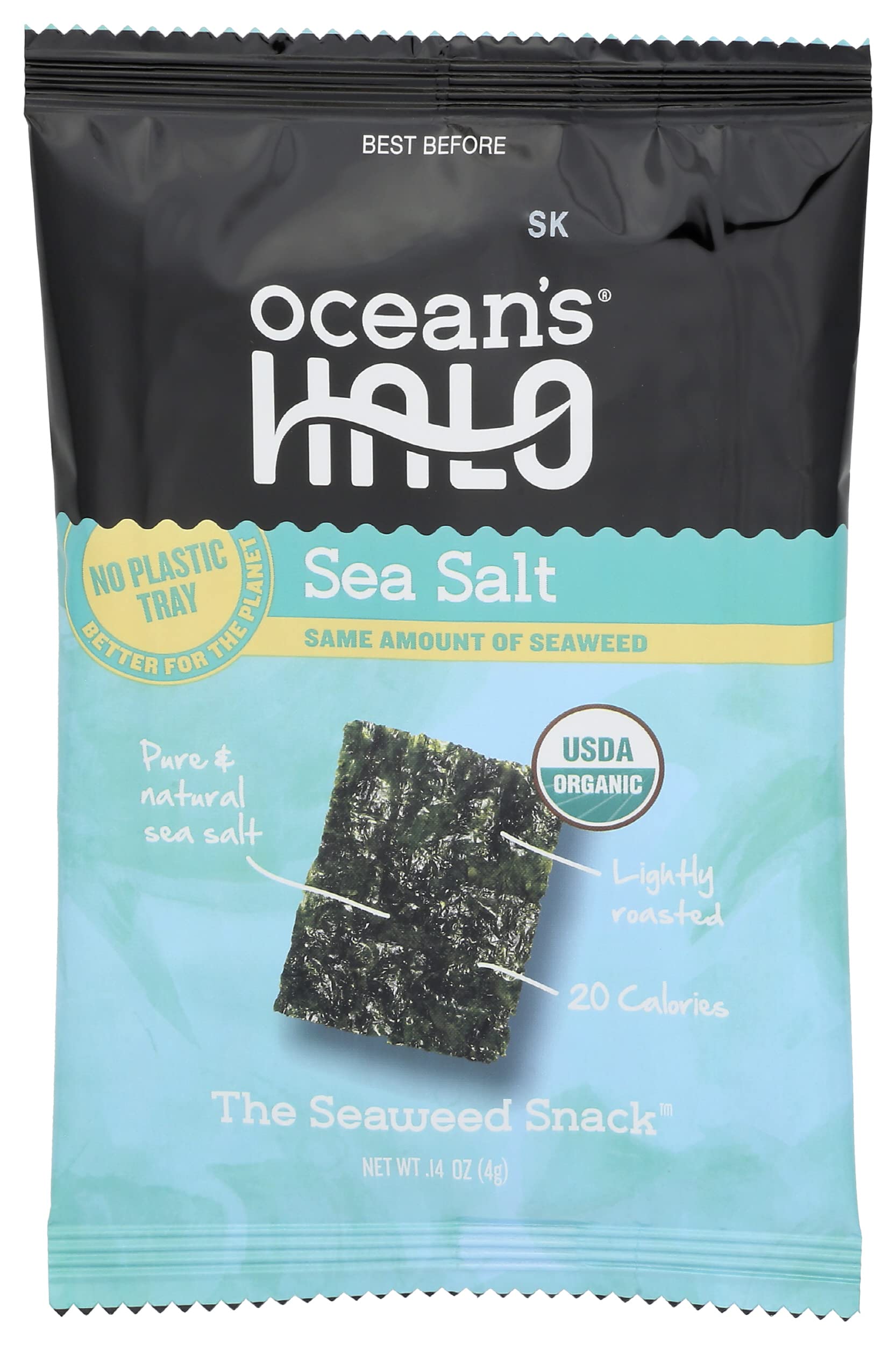 Ocean's Halo Sea Salt Sea Weed Snacks Pack of 20 x 4g : Amazon.co.uk ...