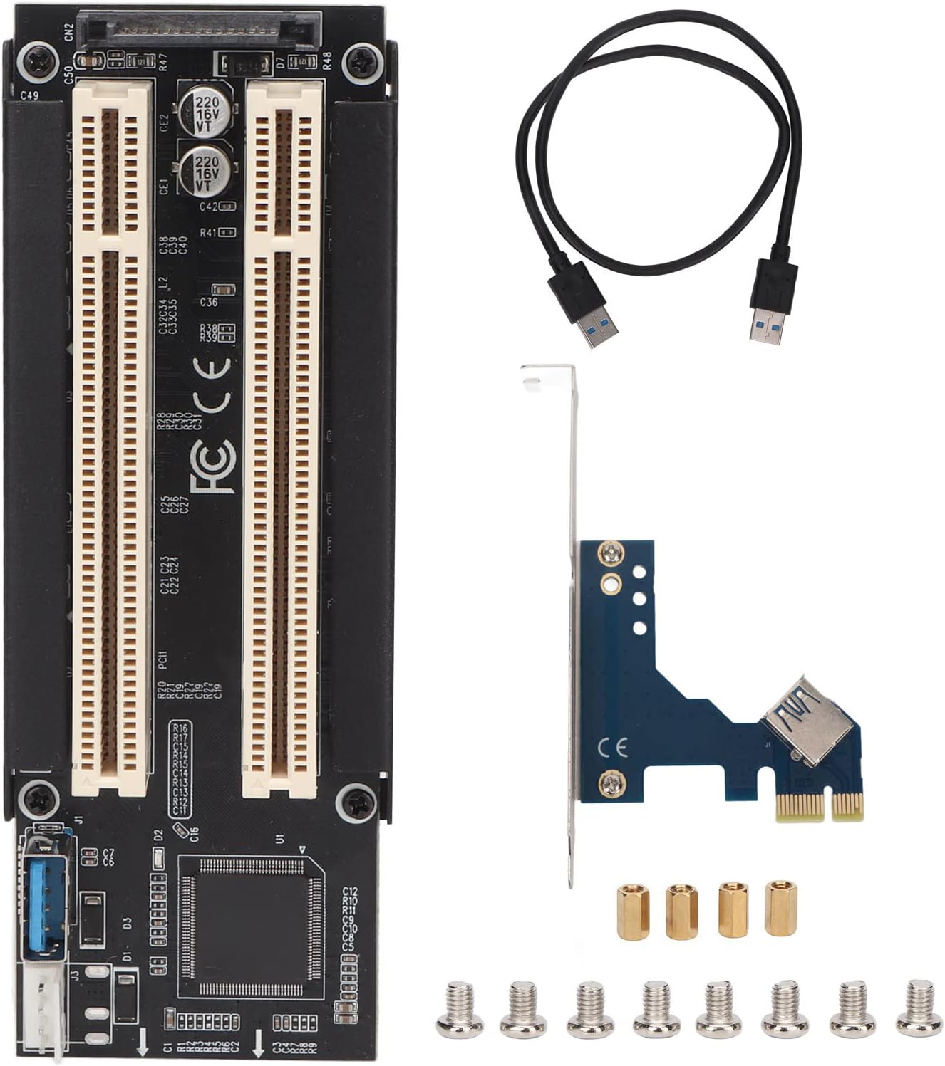 Elprico PCI-E-zu-Dual-PCI-Adapterkarte, PCI-Steckplatz-Unterstützung ...