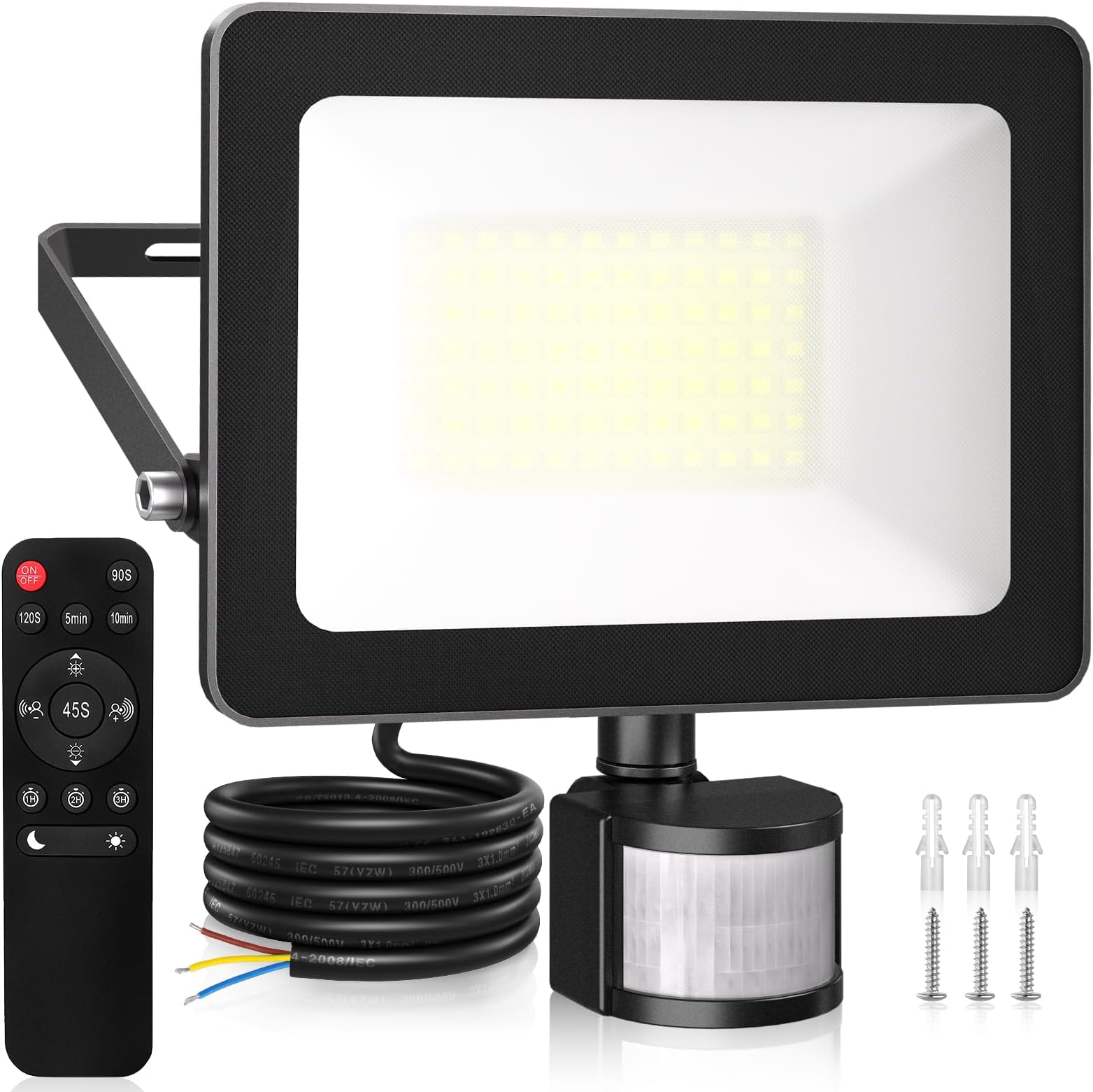 CLV 60W Security Lights Outdoor Motion Sensor, 5900LM PIR Sensor ...