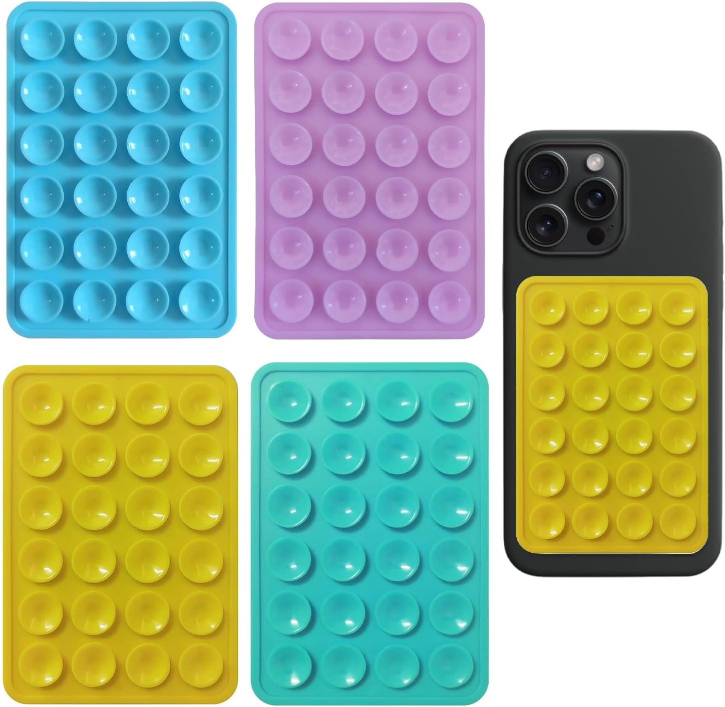 iLamvie 4 PCS Phone Suction Pad,sticky phone case for wall,Suction ...