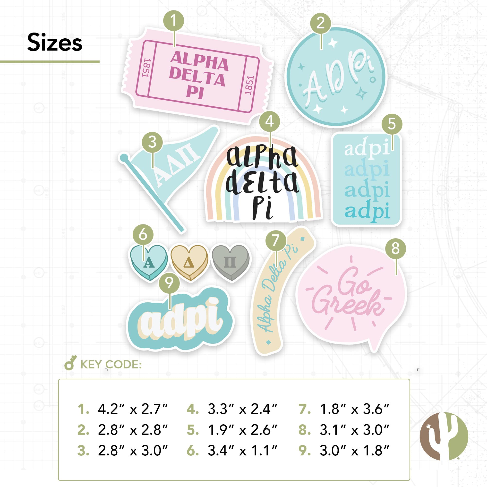 Snapklik.com : Desert Cactus Alpha Delta Pi Sticker Decal Laptop Water ...
