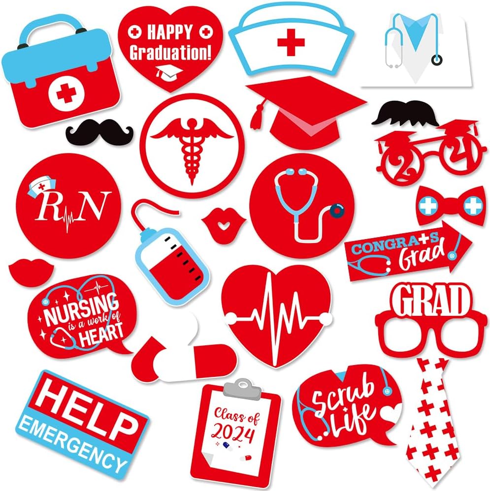 Amazon.com: CPTBAG Dentist Doctor Photo Booth Props Nurse Graduation ...