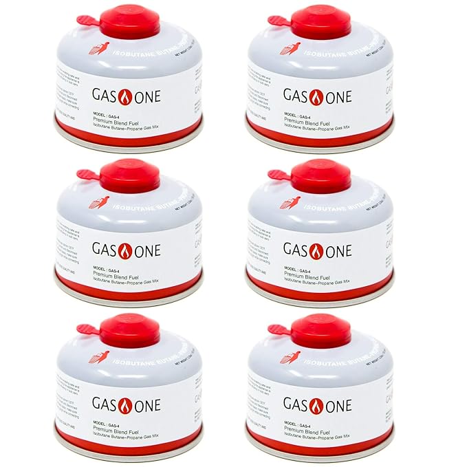GasOne Camping Fuel Blend Isobutane Fuel Canister 100gram (6 Pack ...