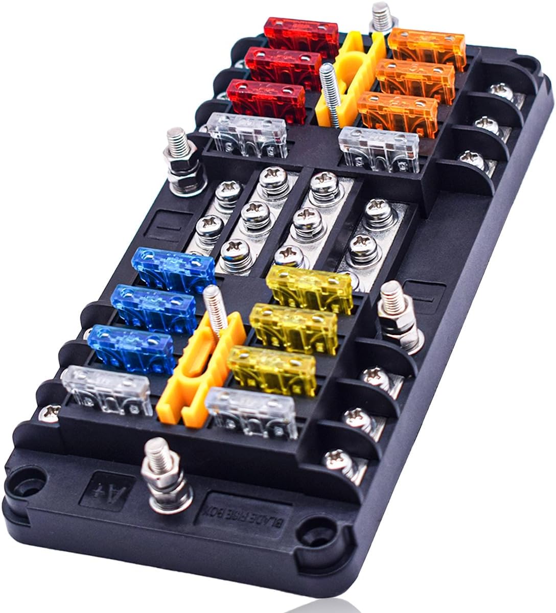 Amazon.com: 16 Way Fuse Block Blade Fuse Box 12 Circuit Fuse Holder ...