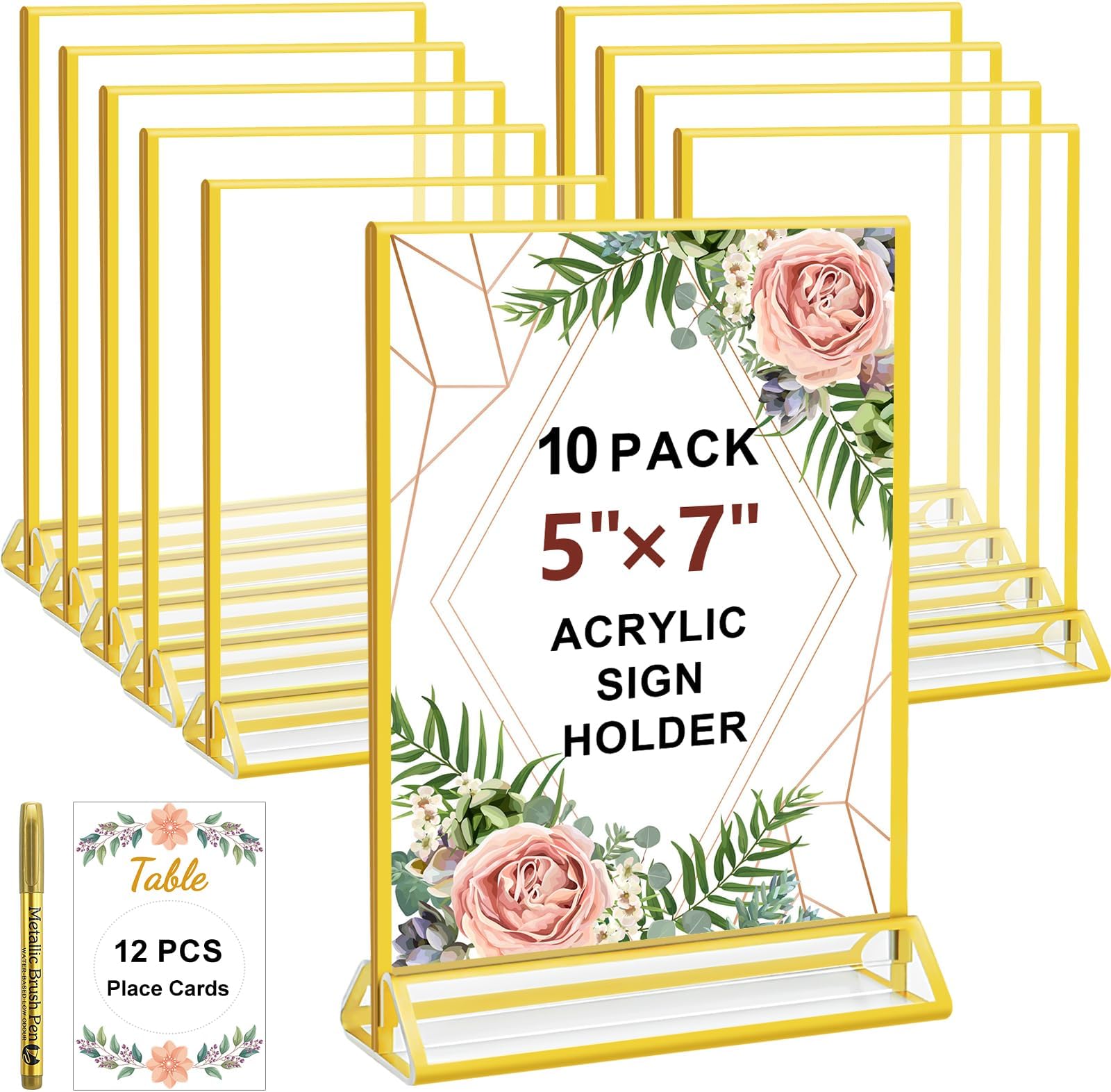Amazon.com: Rinrda 6 Pack 5 x 7 Acrylic Sign Holder,Wedding Table ...