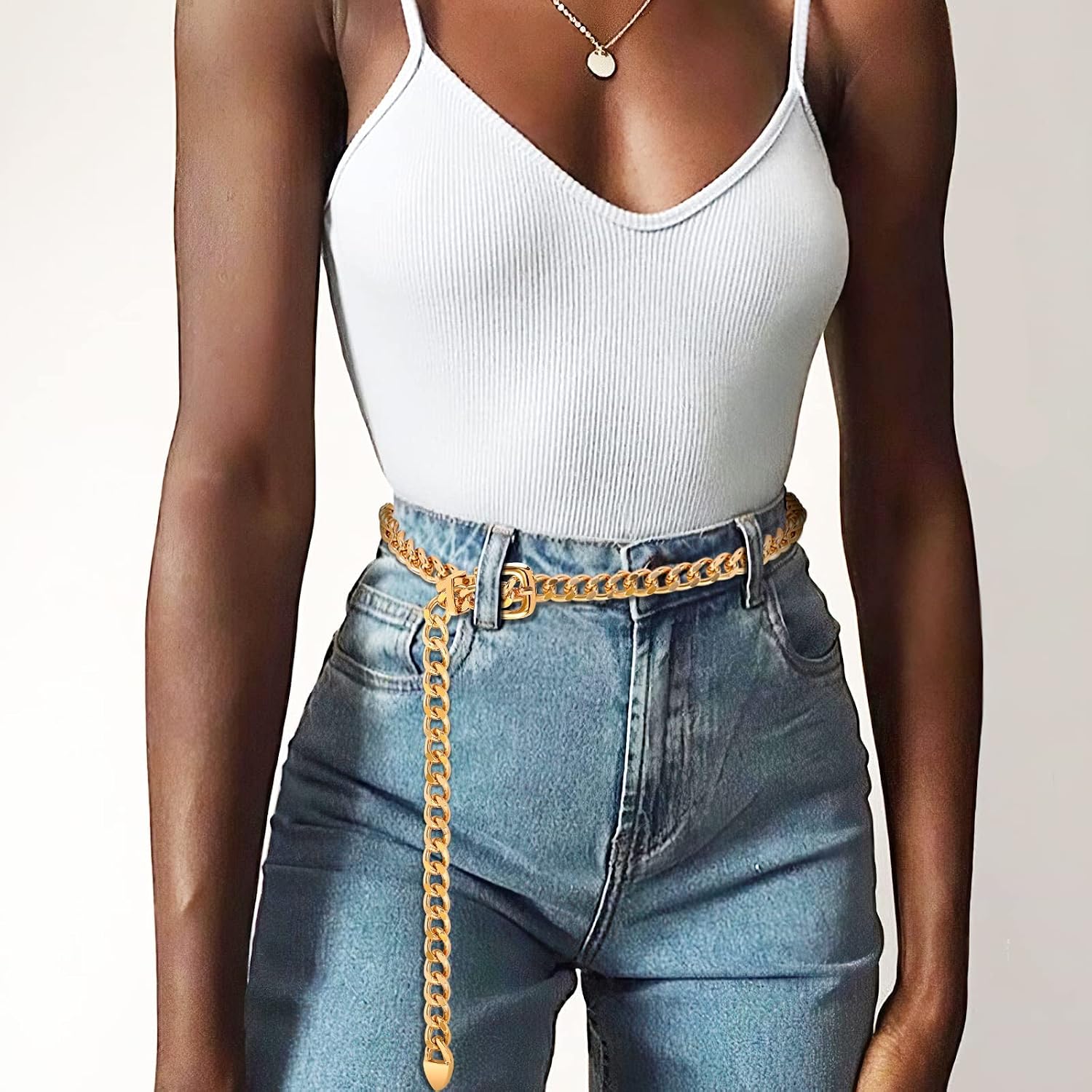JASGOOD Women Waist Chain Belt Girls Adjustable Weave Body Link Belts ...