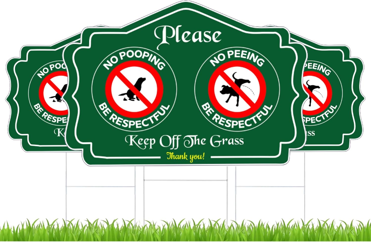 Amazon.com : 3 Pack 12x8 Inch Please Pack Keep Off Grass, Thank You ...