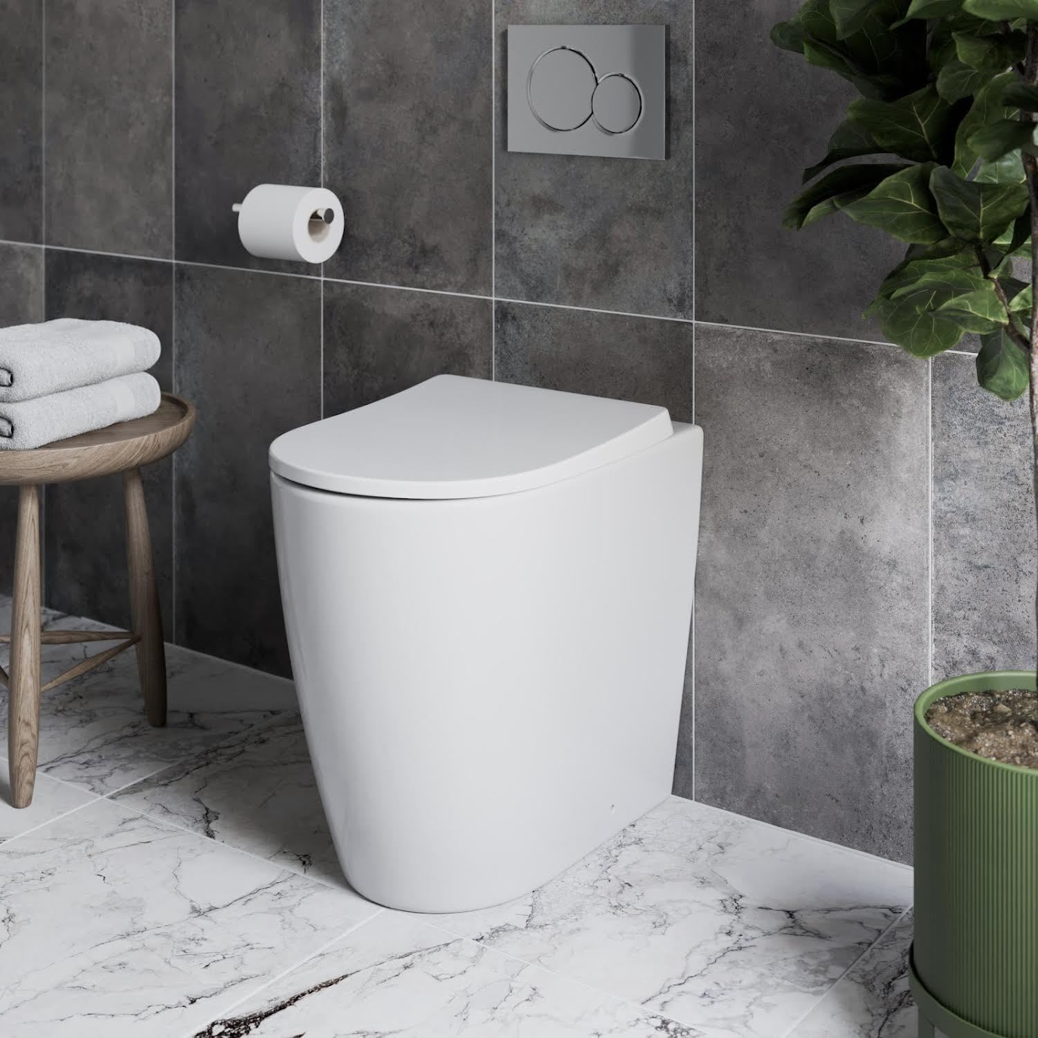 Affine® Bordeaux Modern Bathroom Cloakroom Back to Wall BTW Rimless ...