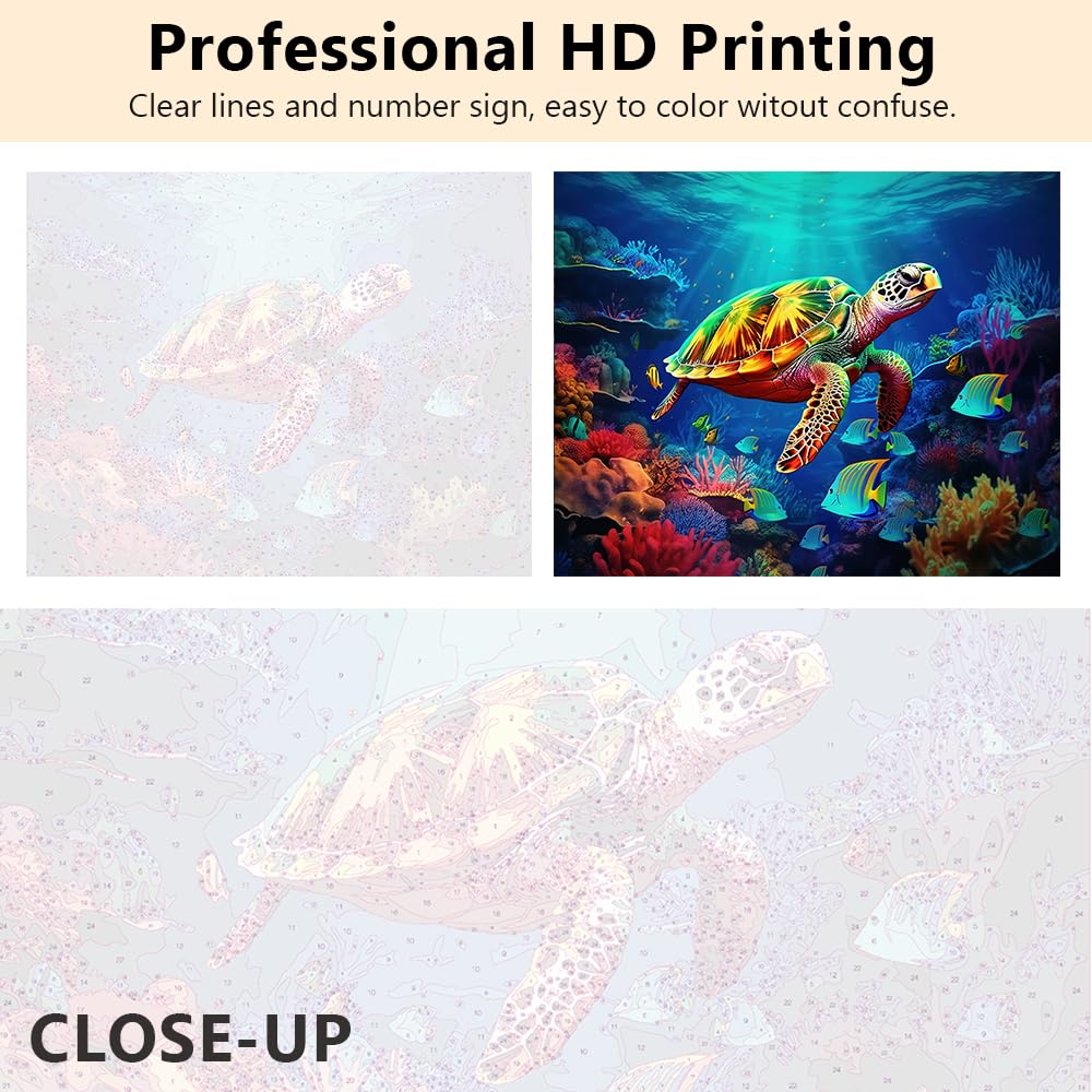 Color By Number Paint By Number Sea Turtle PDF, For Adults Kids Easy ...