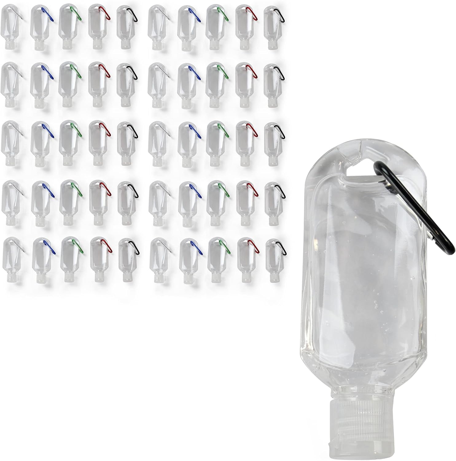 Amazon.com: Spec101 Keychain Travel Bottles with Caribiner - 50 Pack ...