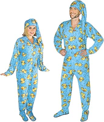 Amazon.com: Rubber Ducks Footed Pajamas for Adults with Drop Seat and ...