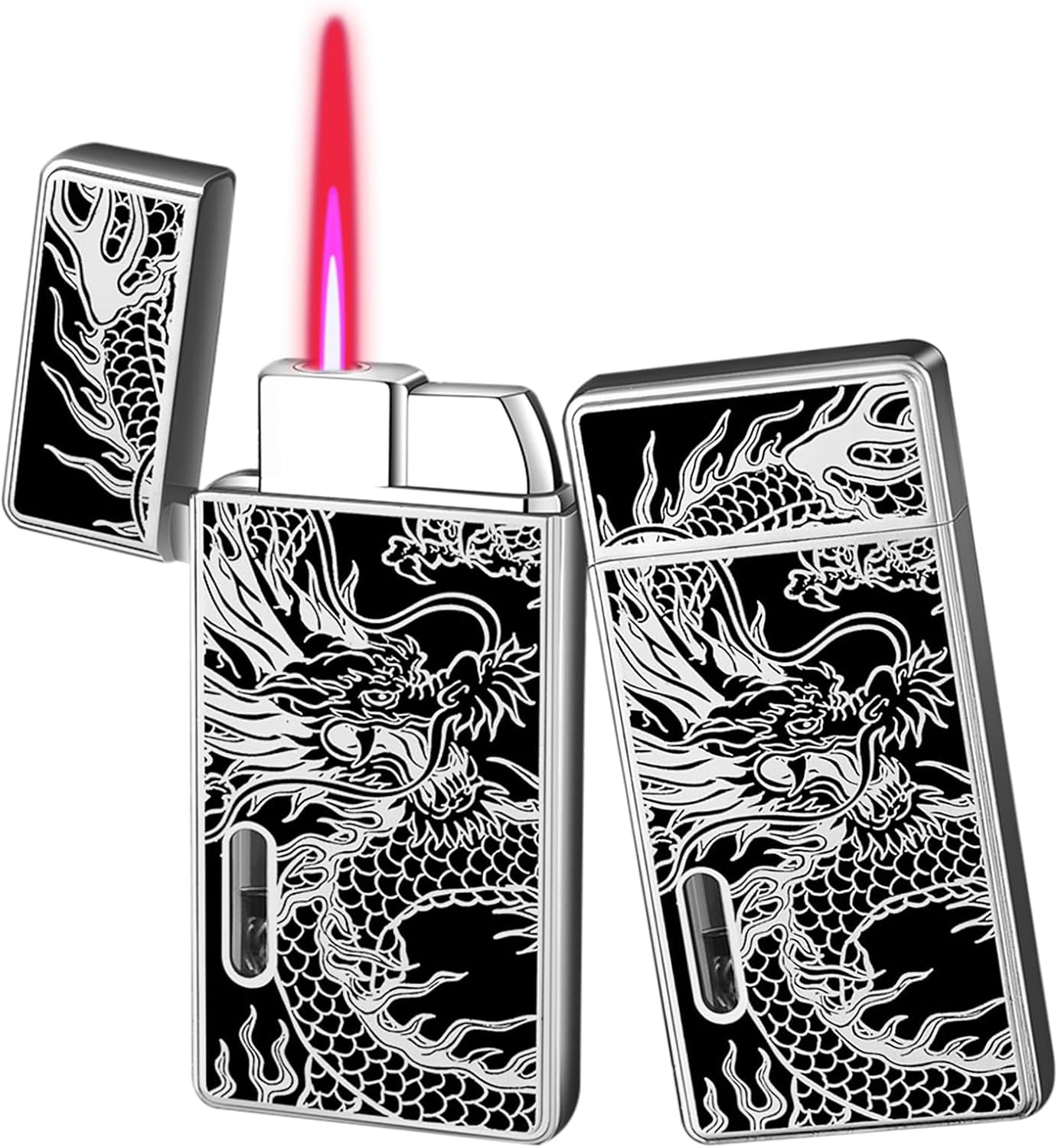 PIOYYDS Candle Lighter, Jet Red Flame Lighter Butane Refillable with ...