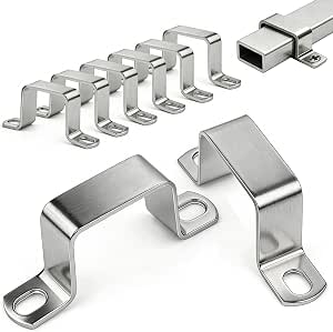 20 Pieces Square Pipe Clamps 304 Stainless Steel Square Tube 20x10mm ...