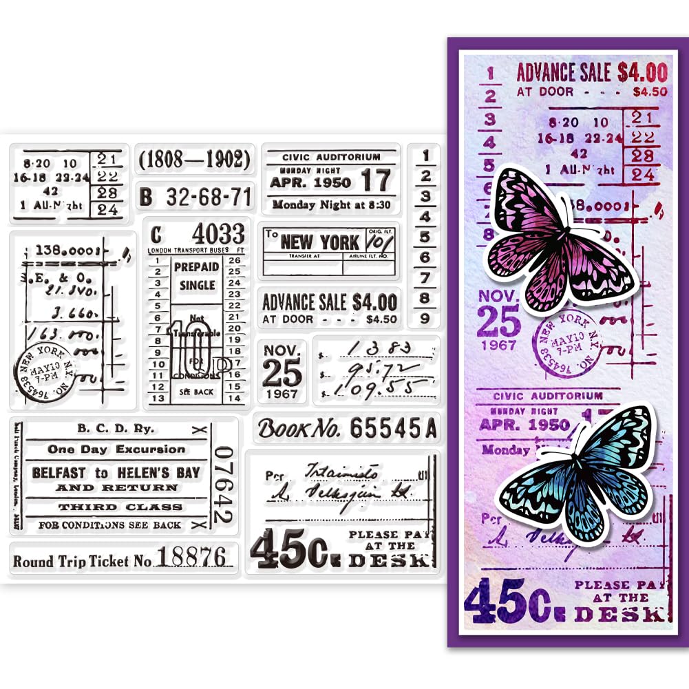 Amazon.com: GLOBLELAND Vintage Text Background Transparent Clear Stamps ...