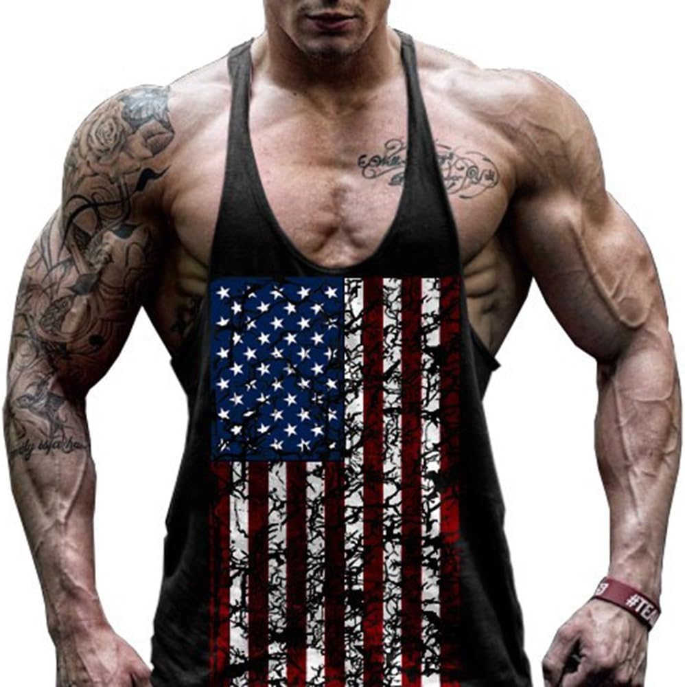 Darin Male Muscular Solid-colored Vest, Training Harness Cotton Vest (L ...