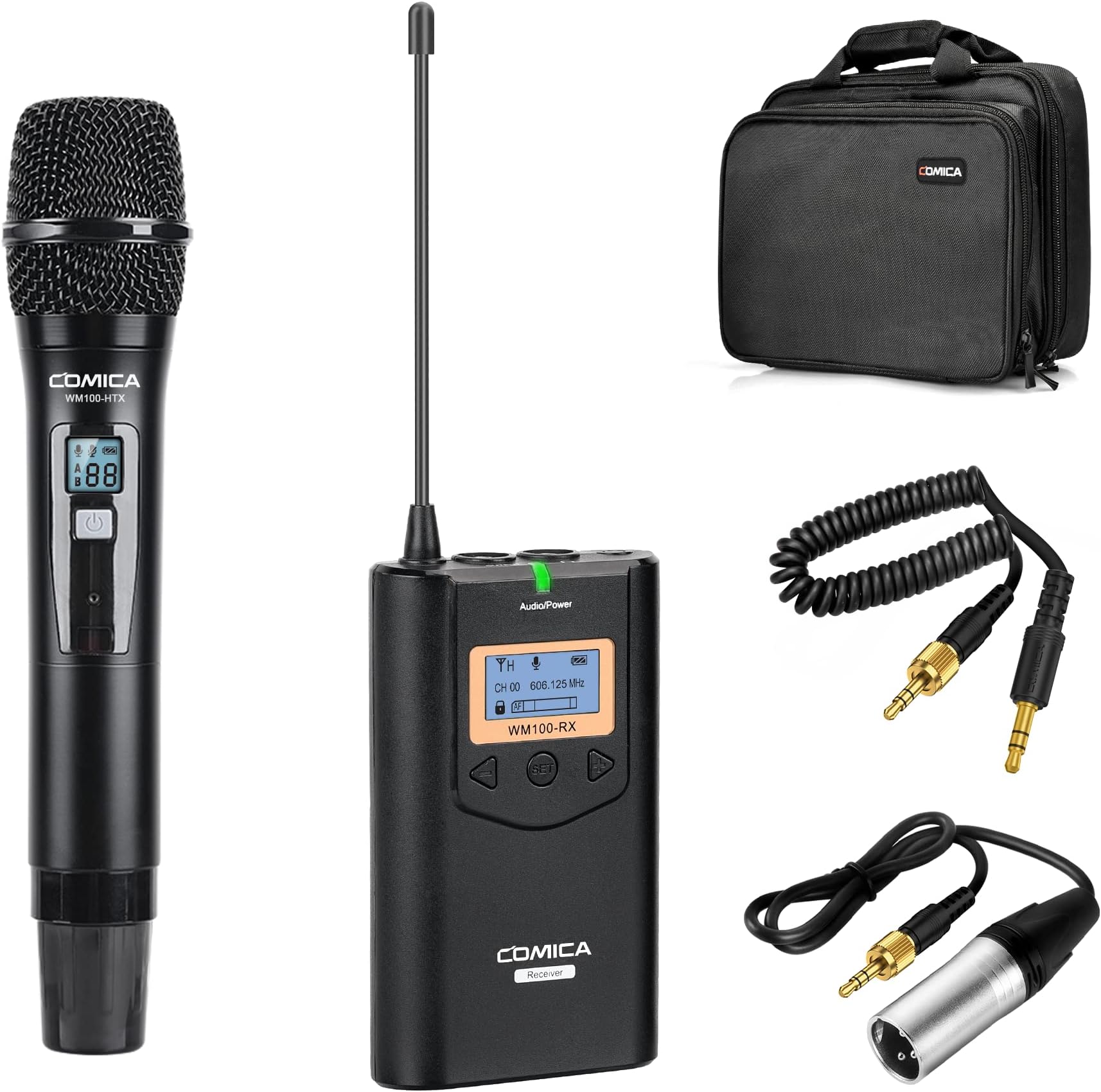Amazon.com: Movo WMIC80 UHF Wireless Handheld Microphone System with 2 ...