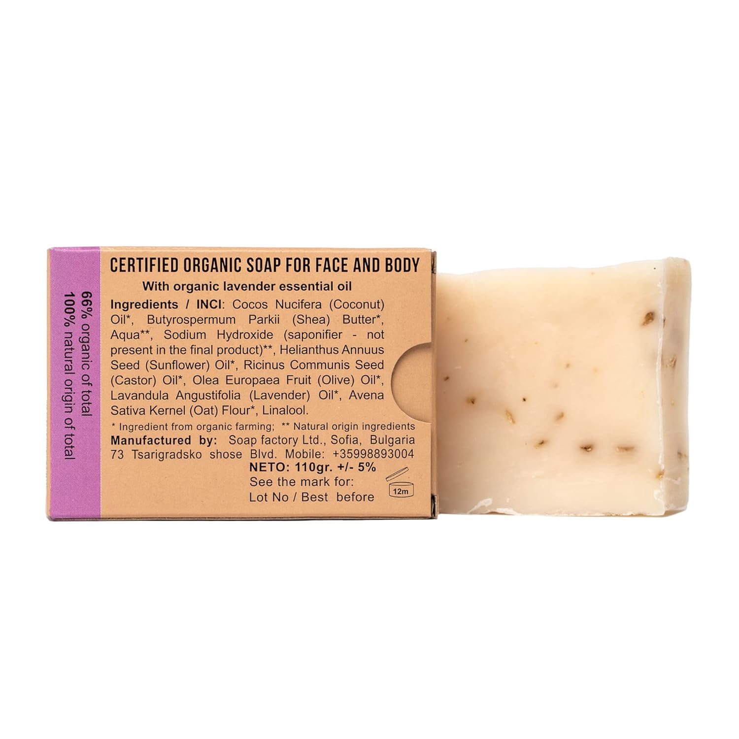 Soap Factory – Barra de jabón de avena totalmente natural con lavanda ...