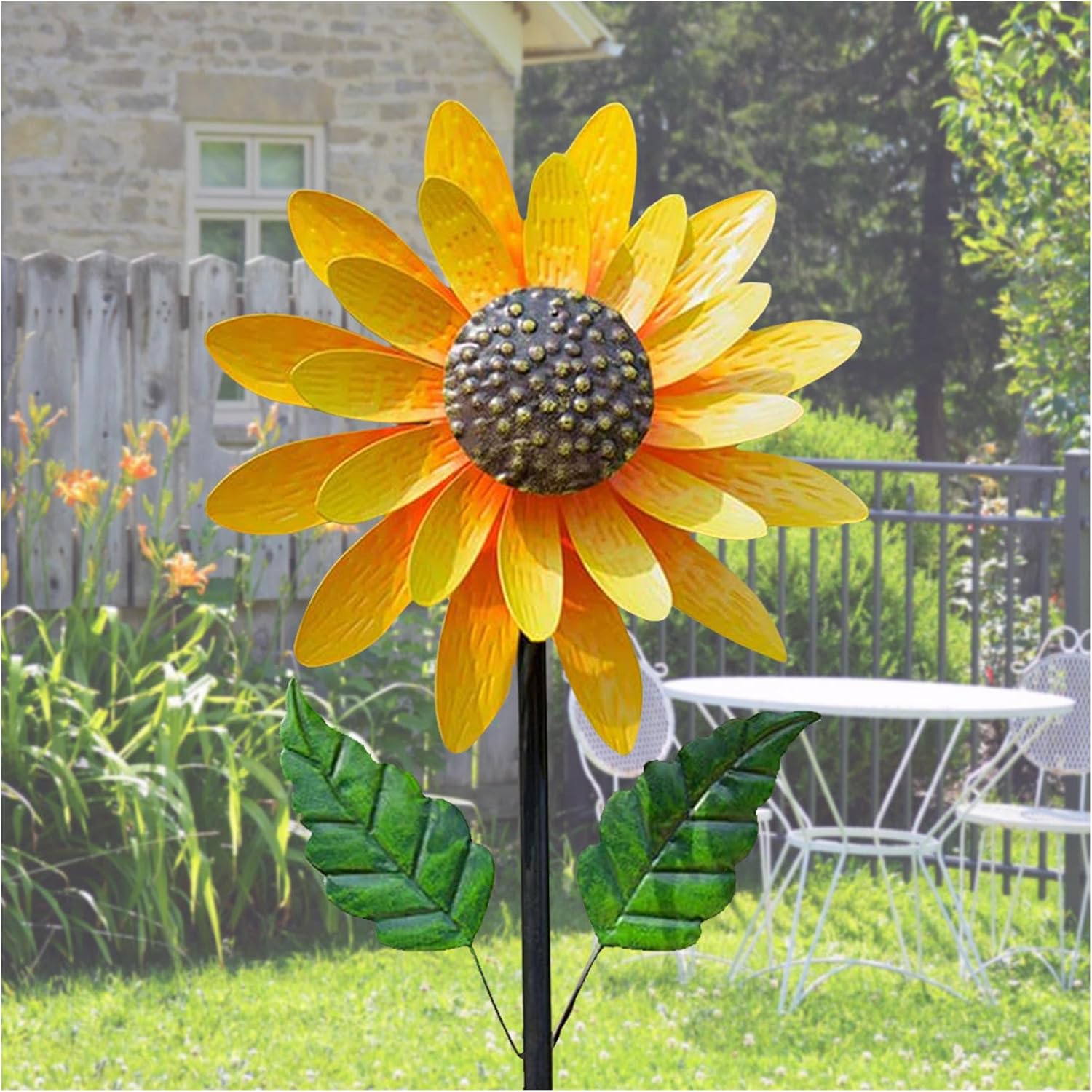 Amazon.com: Sunflower Pinwheels, Metal Wind Spinner with Stake ...