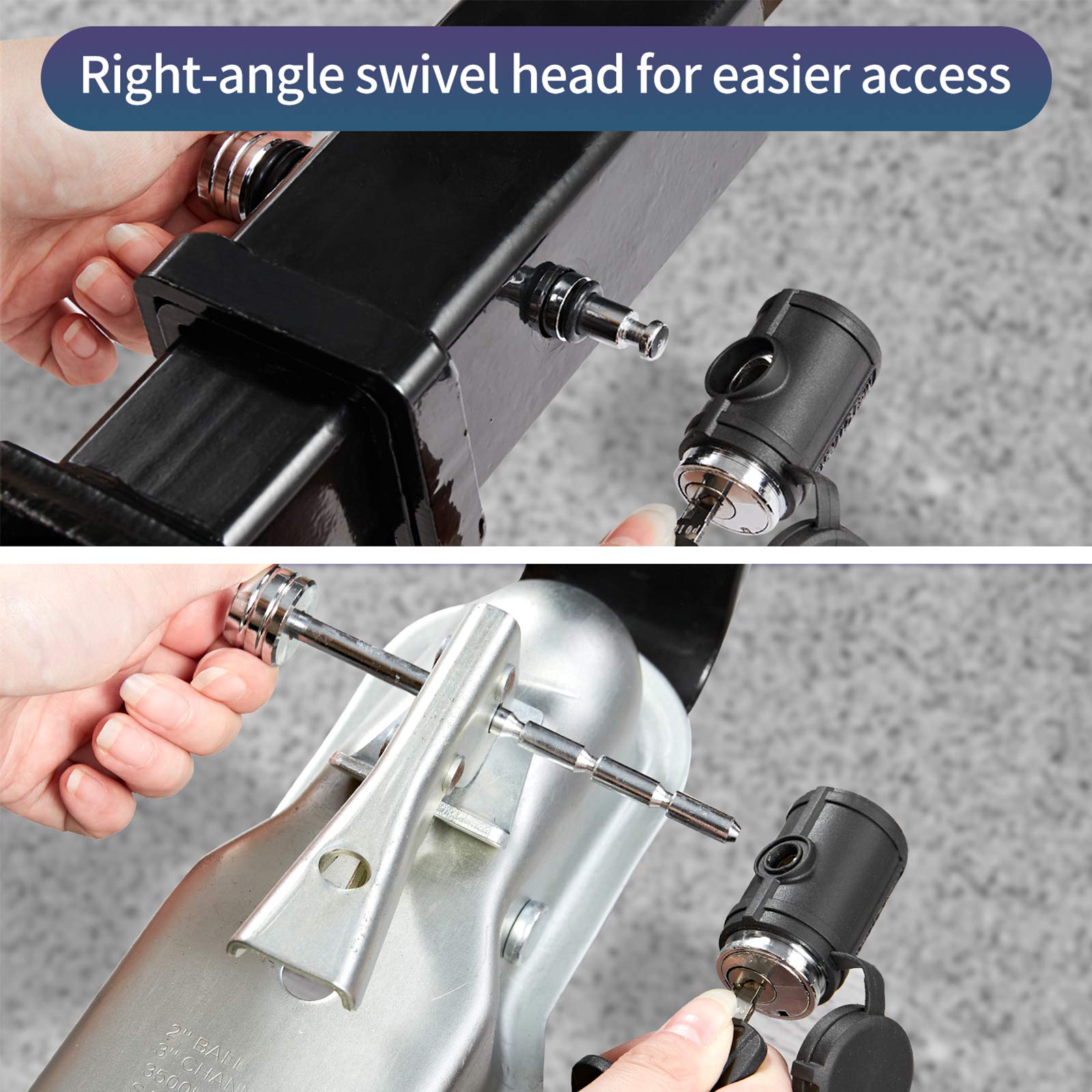 Snapklik.com : Trailer Hitch Lock& Coupler Lock Kit, Swivel Head Hitch ...