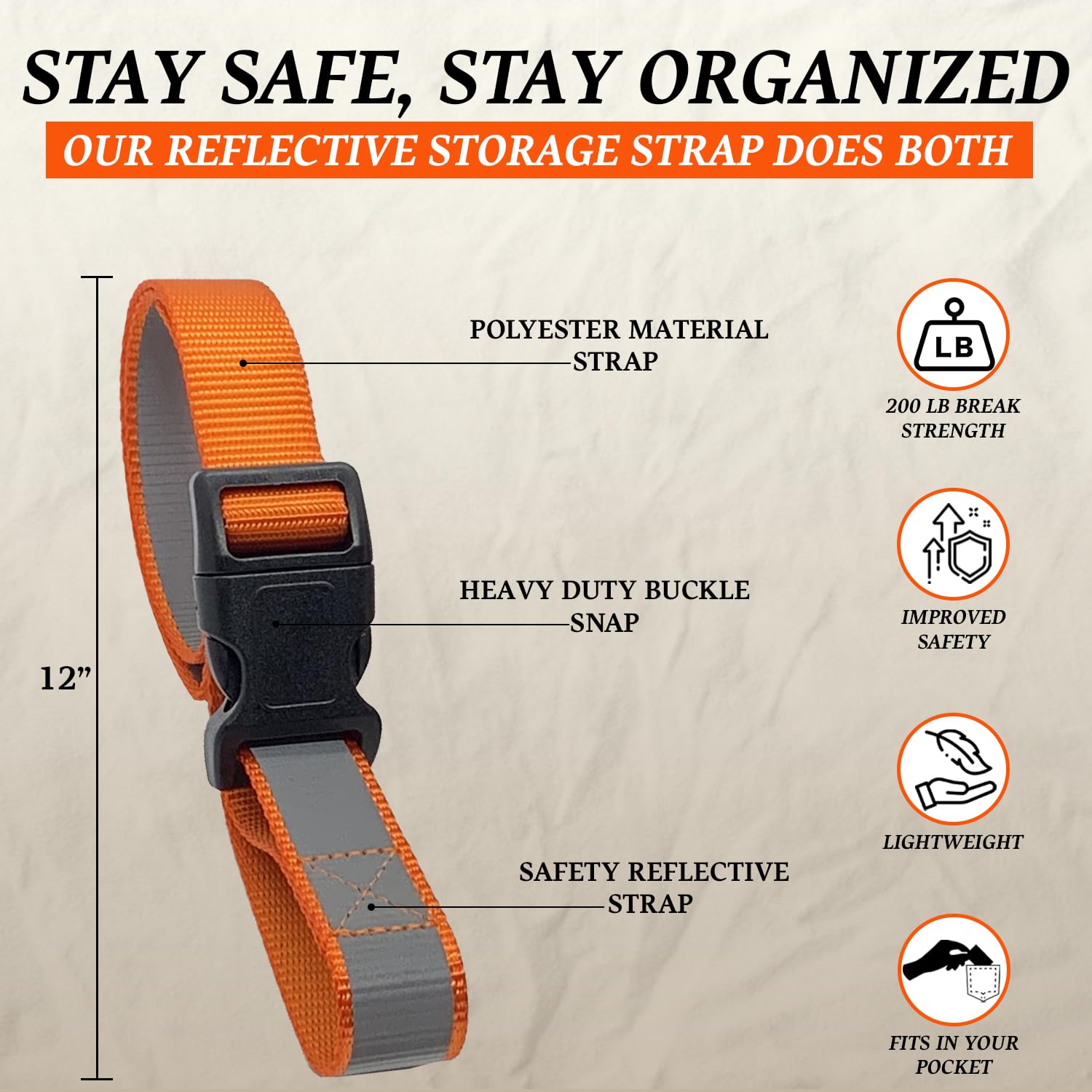 Snapklik.com : MULTUS Safety Reflective Adjustable Storage Strap For Home Shop Garage To ...