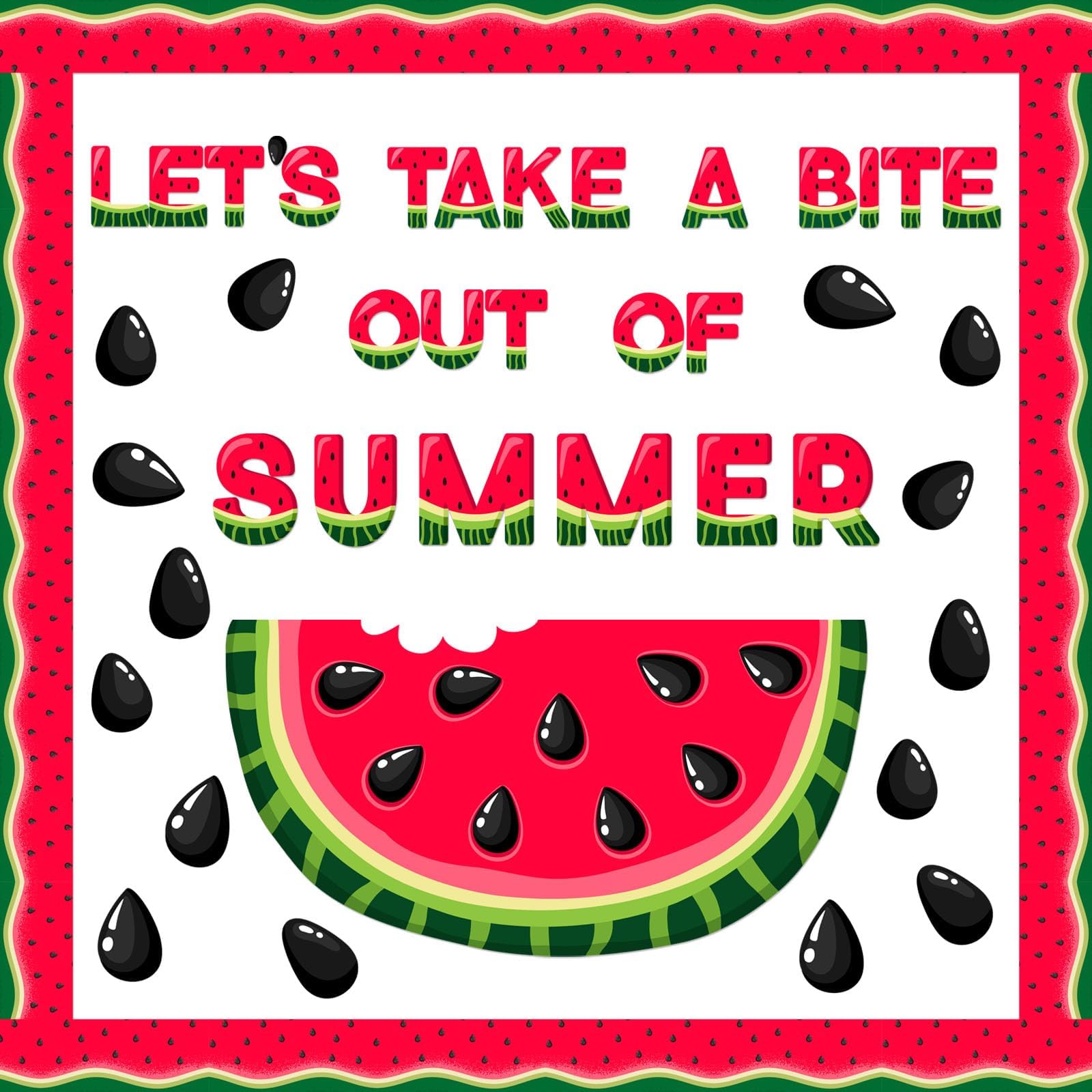 Amazon.com: Pasimy 50 Pcs Summer Watermelon Bulletin Board Decoration ...