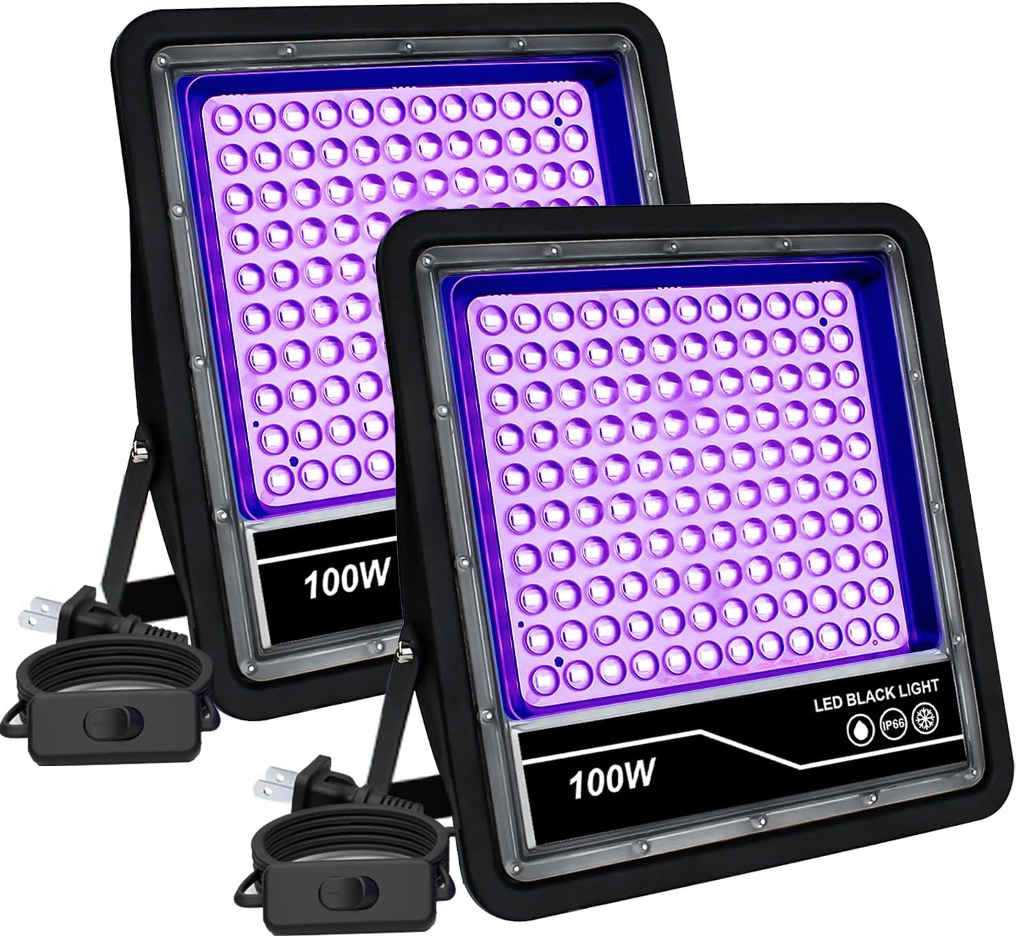 CREATESTAR 100W Black Light, Upgraded 2 Pack LED Black Lights for Glow ...