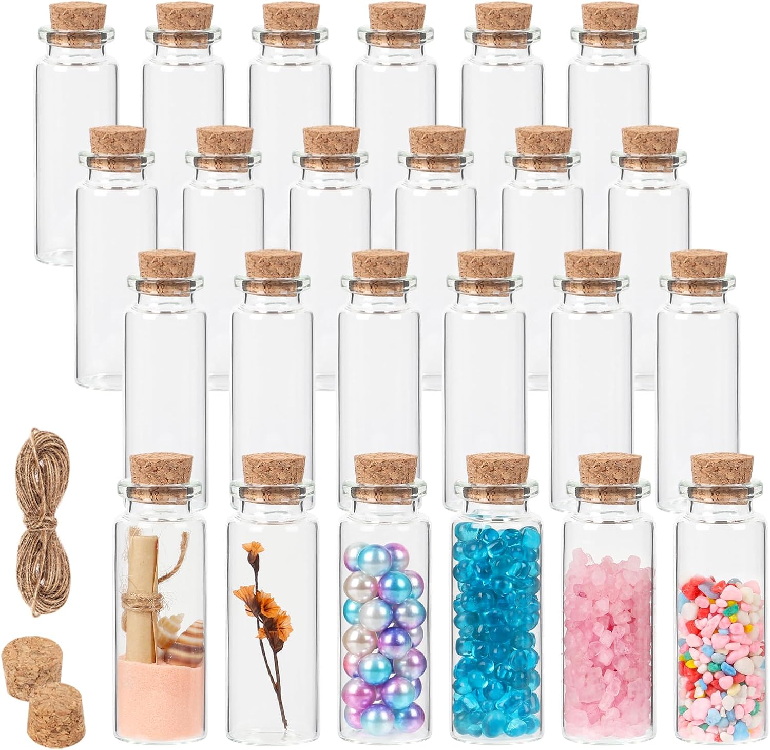 Amazon.com: 12 ml Small Glass Bottles with Cork, 24 Pack Mini Vials ...
