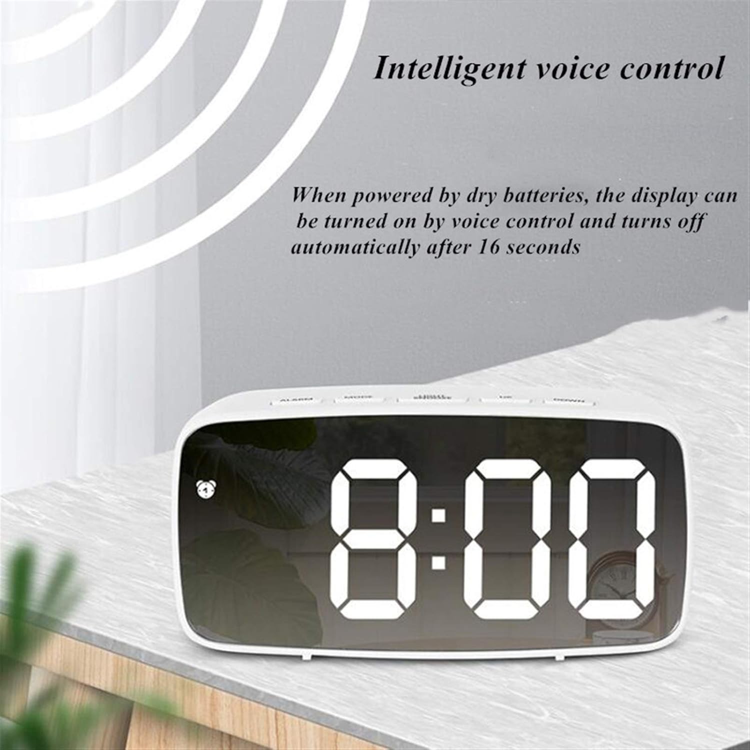 TONPOP Despertador, Reloj despertador LED Digital Reloj Control de Voz ...