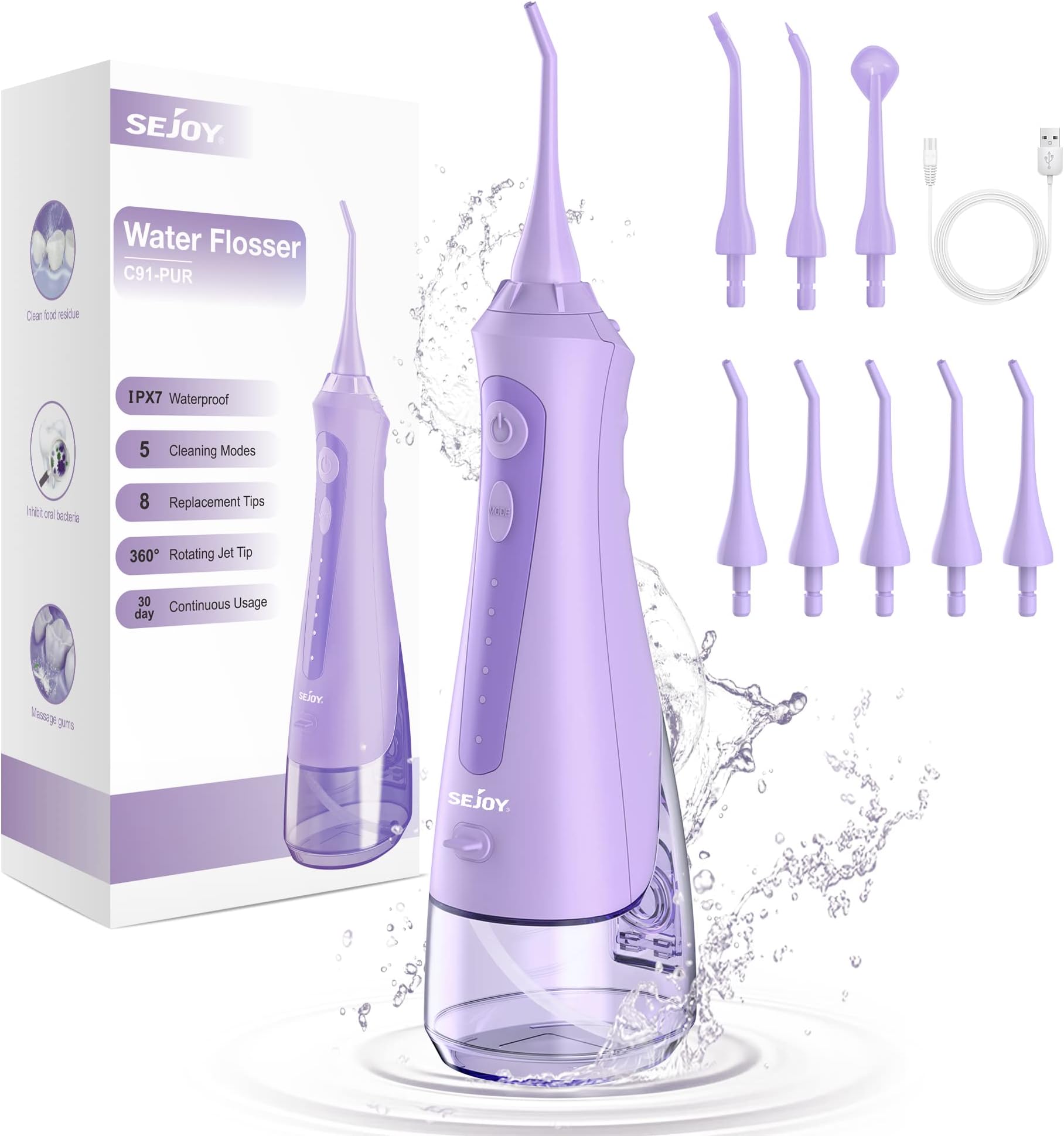 Amazon.com: Sejoy Water Flossers for Teeth Cleaning, Water Flosser for ...