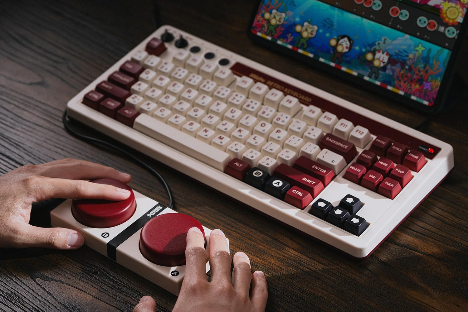 8BitDo Retro Mechanical Keyboard, Bluetooth/2.4G/USB-C Hot Swappable ...