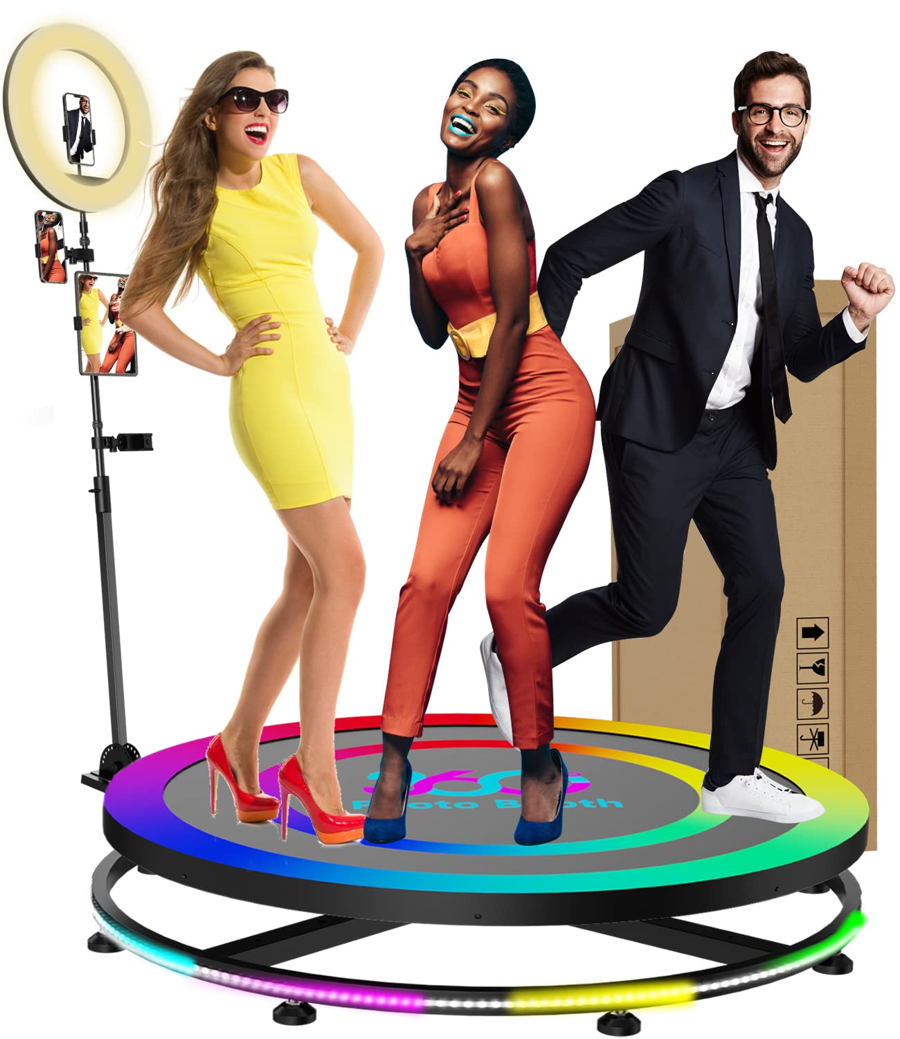 Buy 360 Photo Booth Machine for Parties, 39.4-inch Automatic Spin Video ...