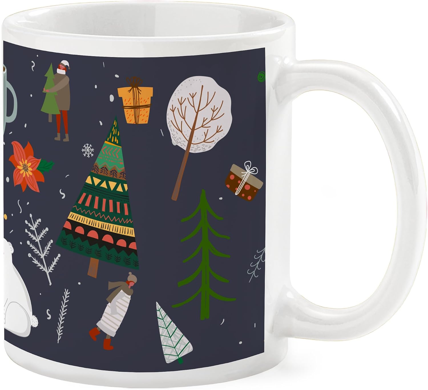 Amazon.com: Cimpress Christmas Ceramic Coffee Mugs, 11oz Hot Chocolate ...