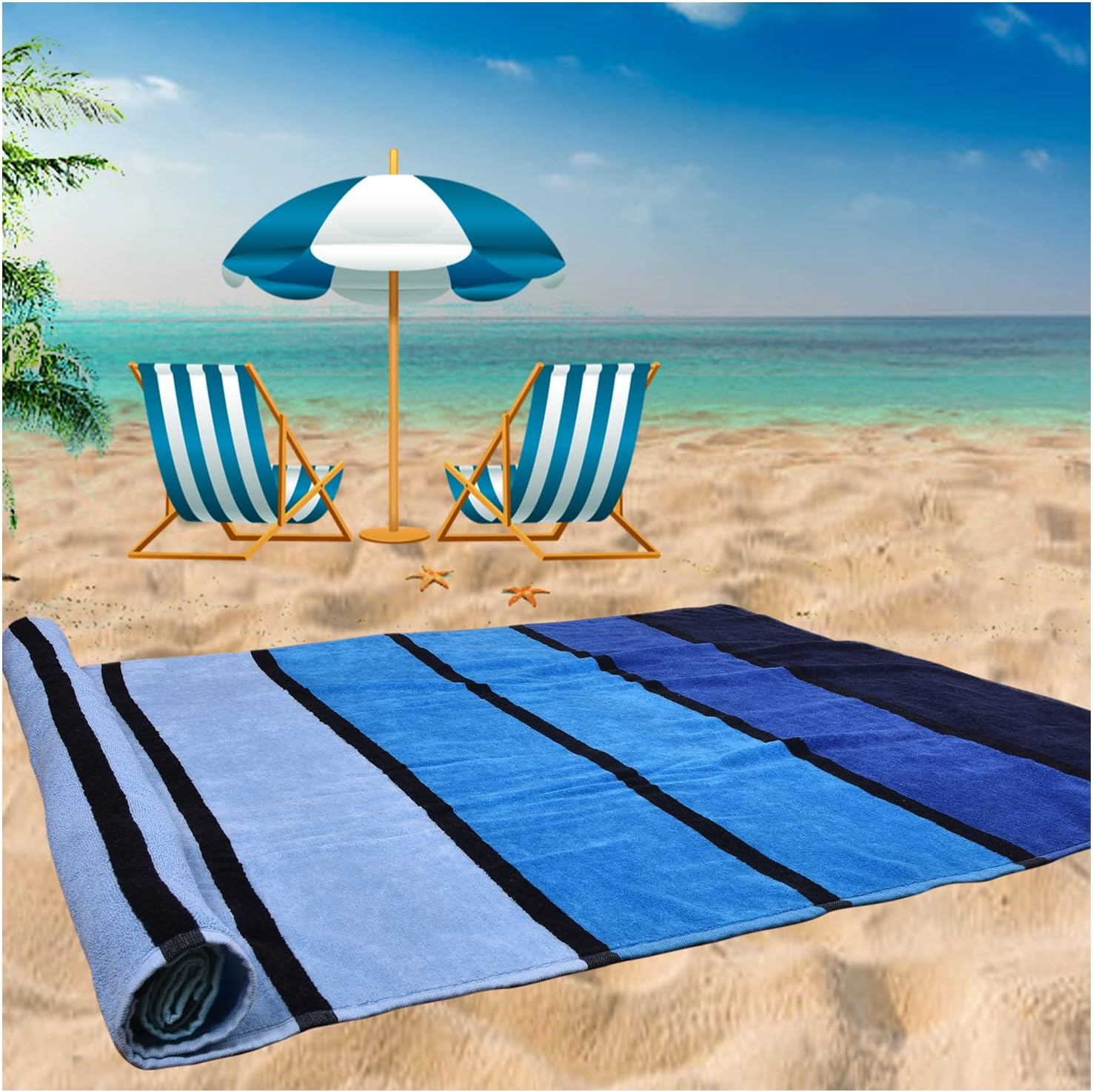 GC GAVENO CAVAILIA Large Beach Towels for Adults (100x180 cm) - Sand ...
