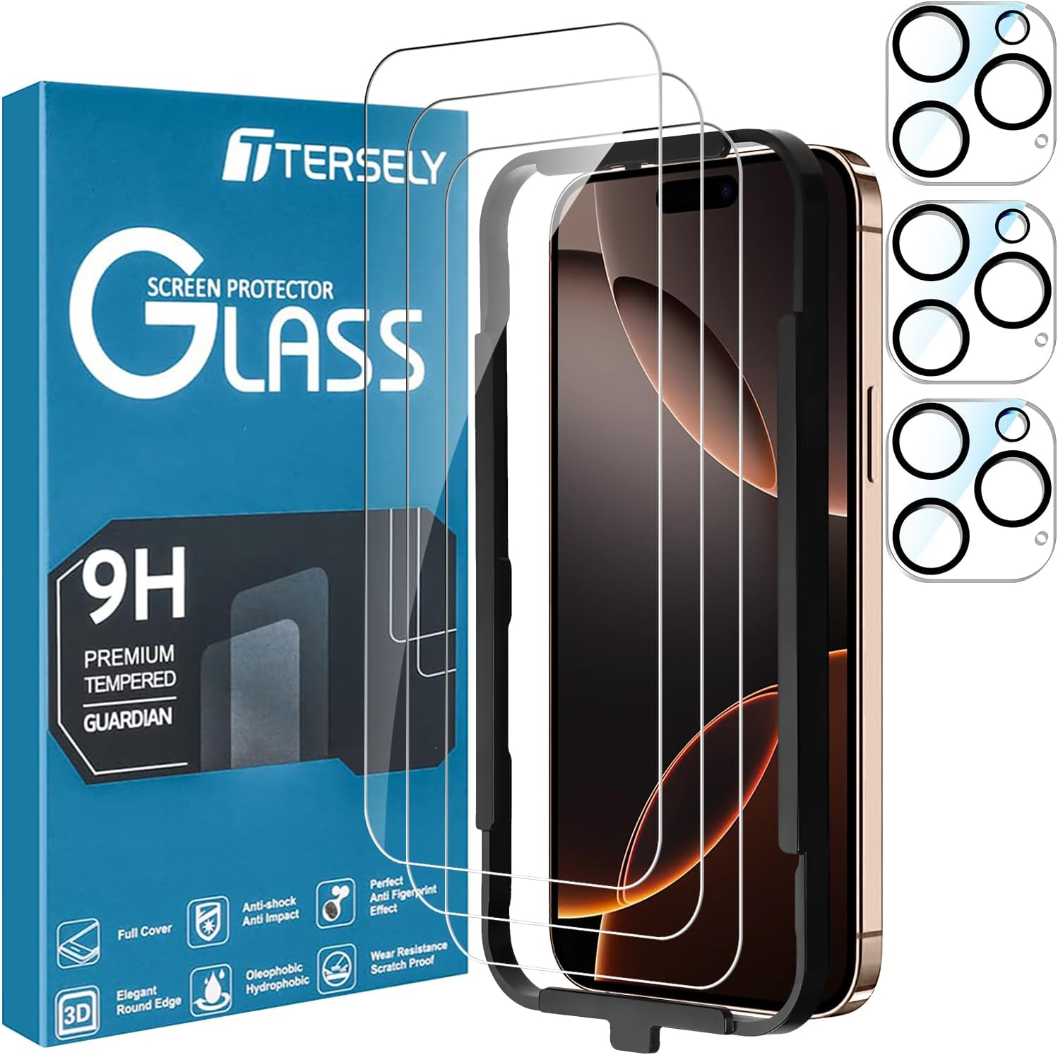 Amazon.com: T Tersely 3+3 Pack Screen Protector for iPhone 16 Pro Max ...