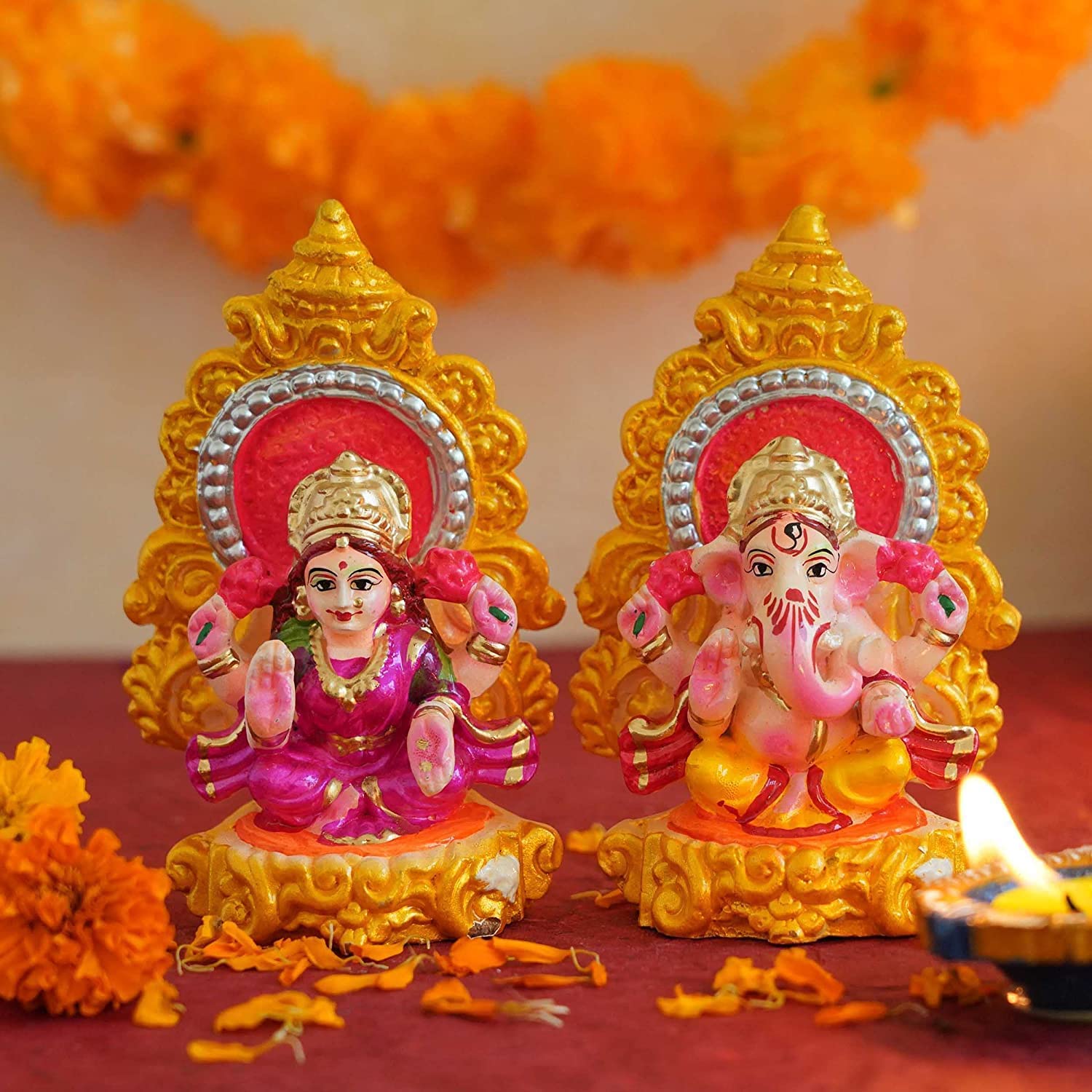 Buy Beautiful Design Laxmi Ganesh Vastra Murti for Diwali Pooja | Laxmi ...