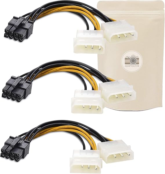 X3 Kabel Molex 8 Kiefer weiblich bis 2X 4 Pin männliche Kabel PCI ...