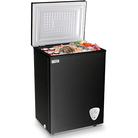 Amazon.com: Chest Freezer Small Freezer Black Deep Freezers 3.5 Cu.Ft ...